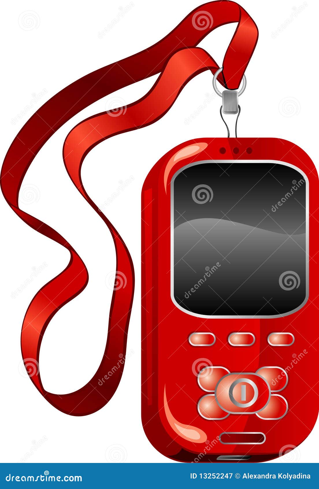 Red mobile phone stock vector. Illustration of touch - 13252247