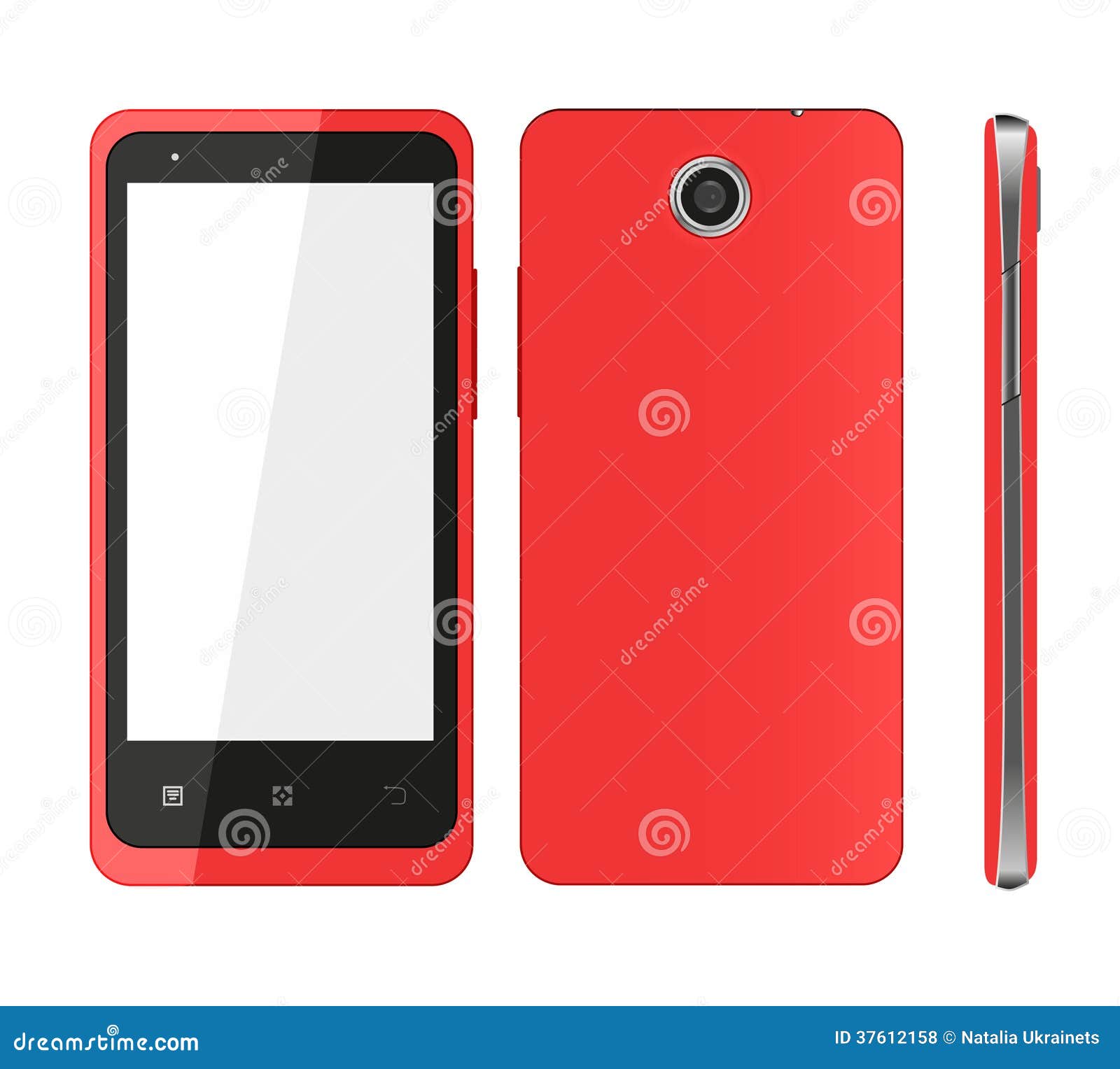 Red mobile phone stock vector. Illustration of front - 37612158