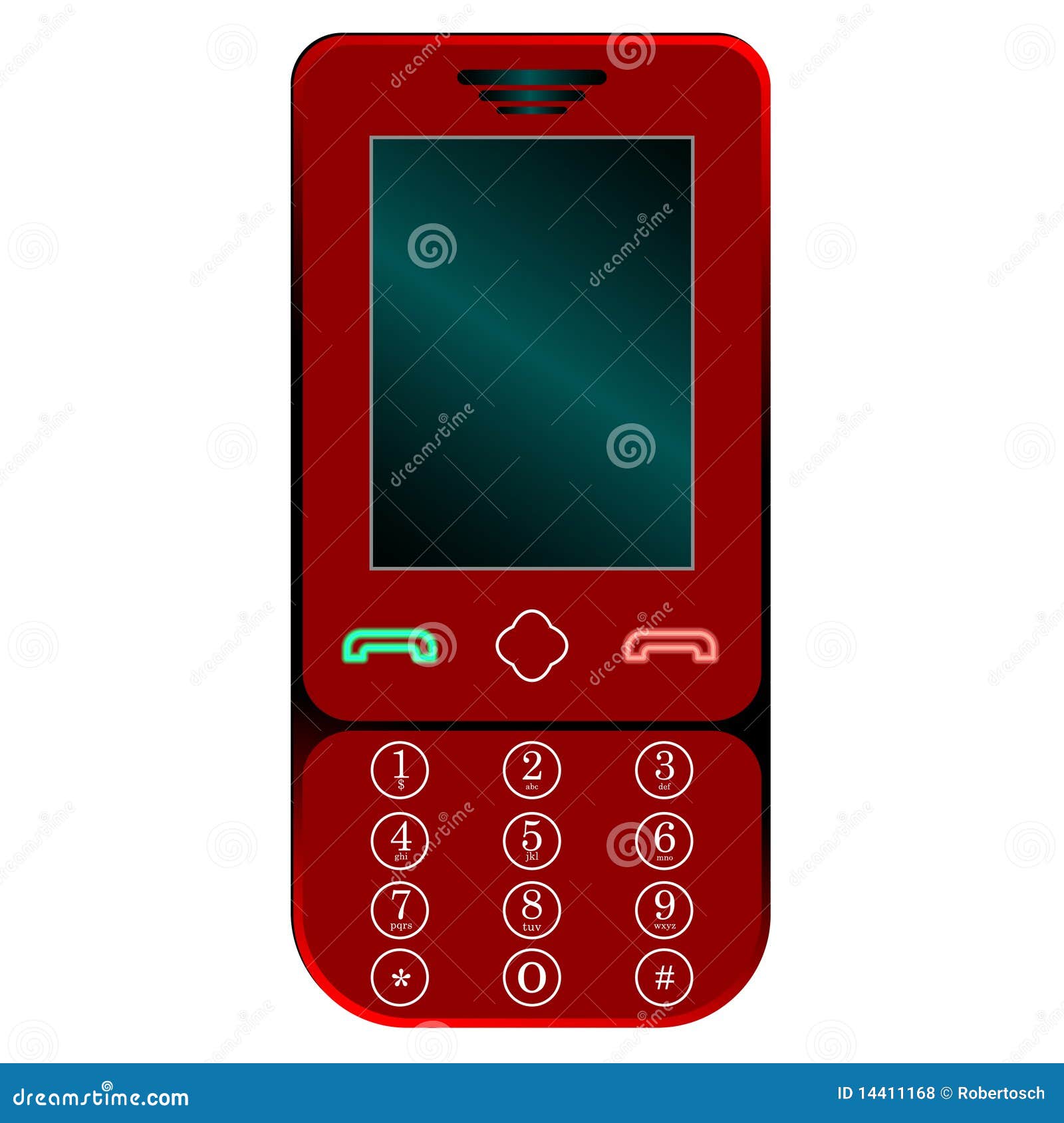 Red Mobile Phone Against White Stock Vector - Illustration of mobile ...