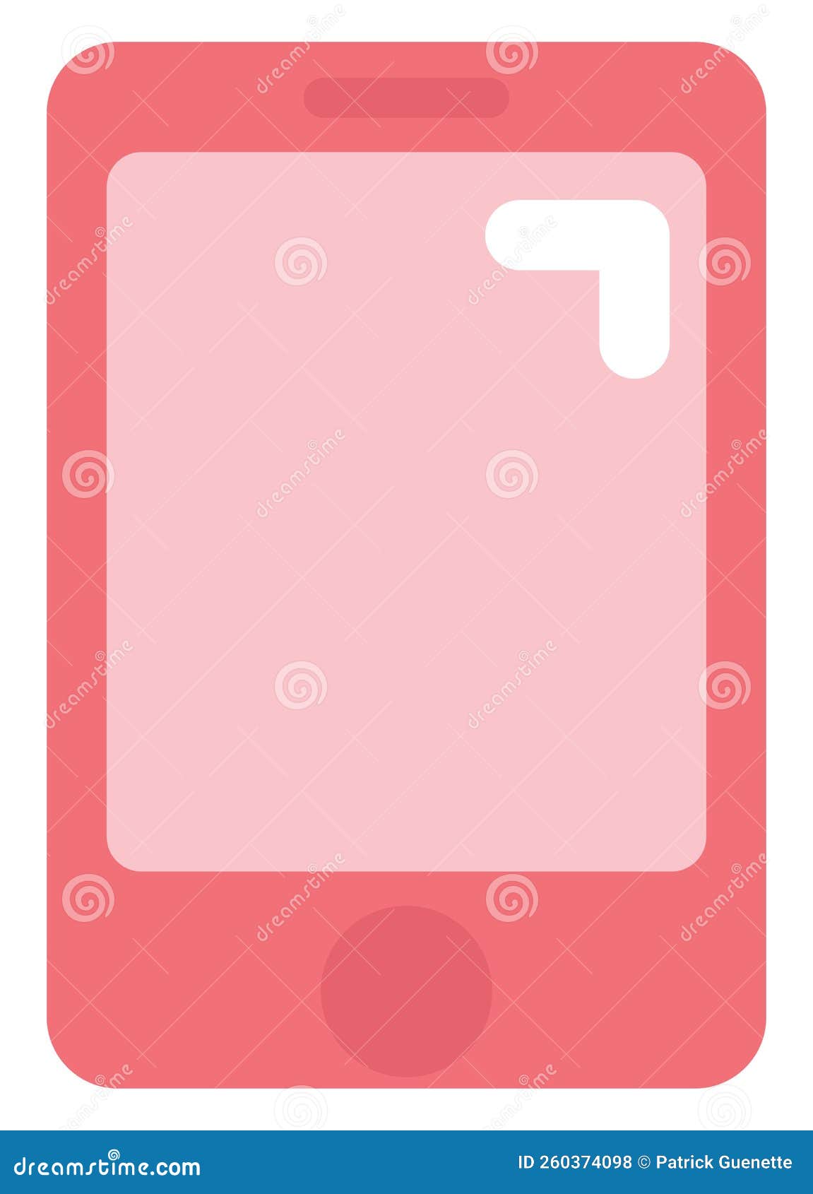 Red mobile phone, icon stock vector. Illustration of vector - 260374098