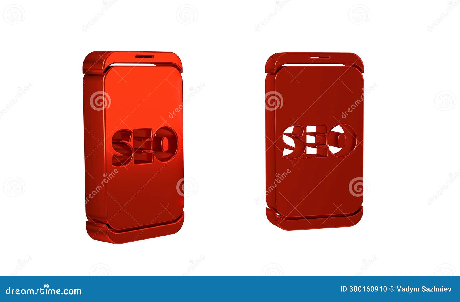 Red Mobile Phone SEO Optimization Concept Icon Isolated on Transparent ...