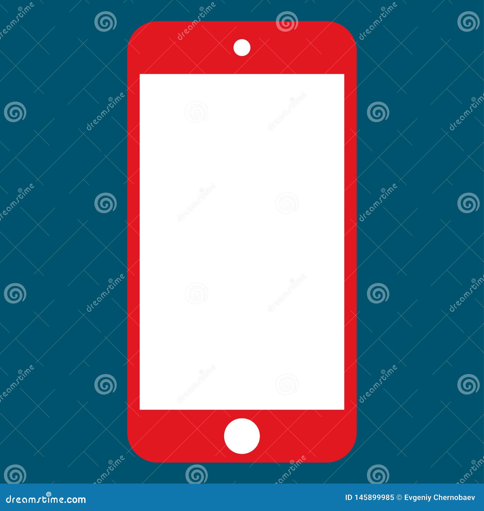 Red Mobile Phone Smartphone with White Camera and Menu Button with ...