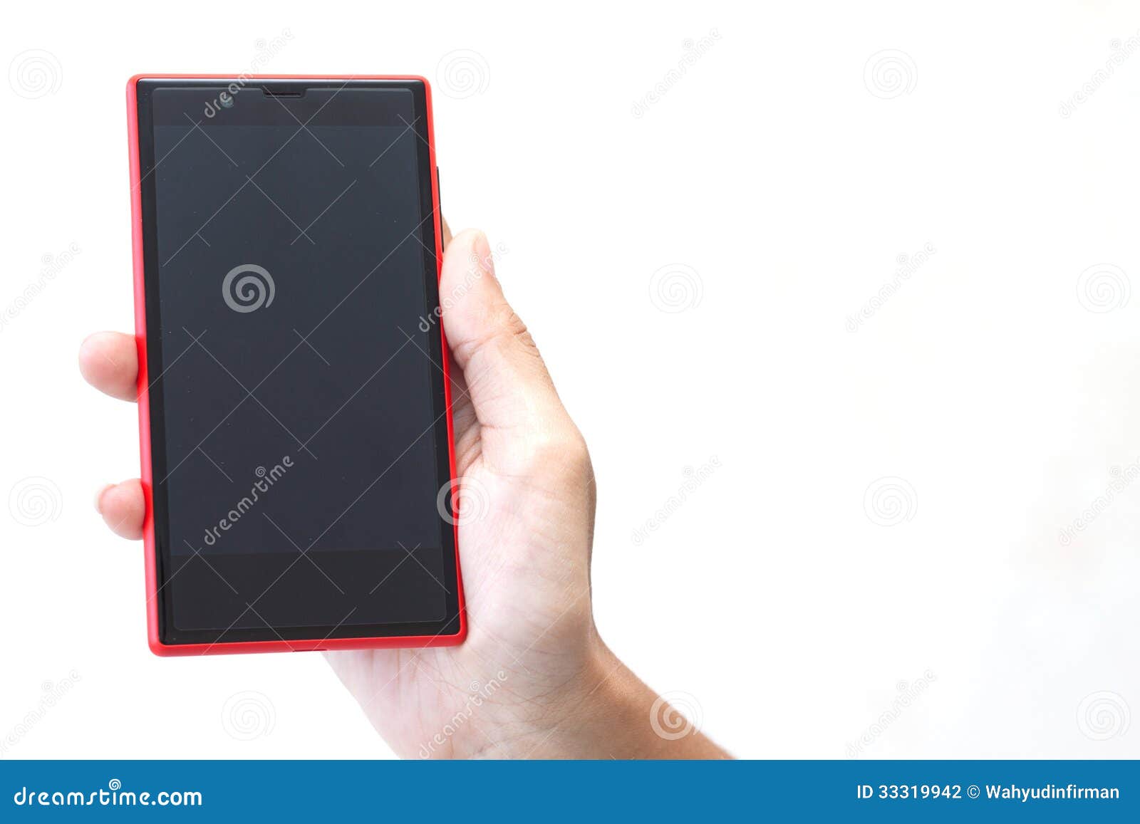 Red Mobile Phone on a Woman S Hand Stock Photo - Image of cellular ...