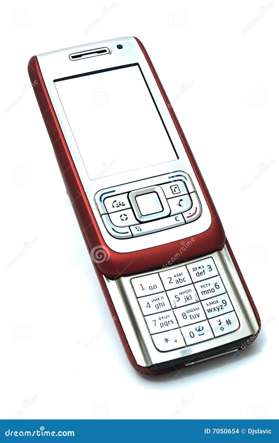 Red mobile slider phone stock photo. Image of dial, phone - 7050654