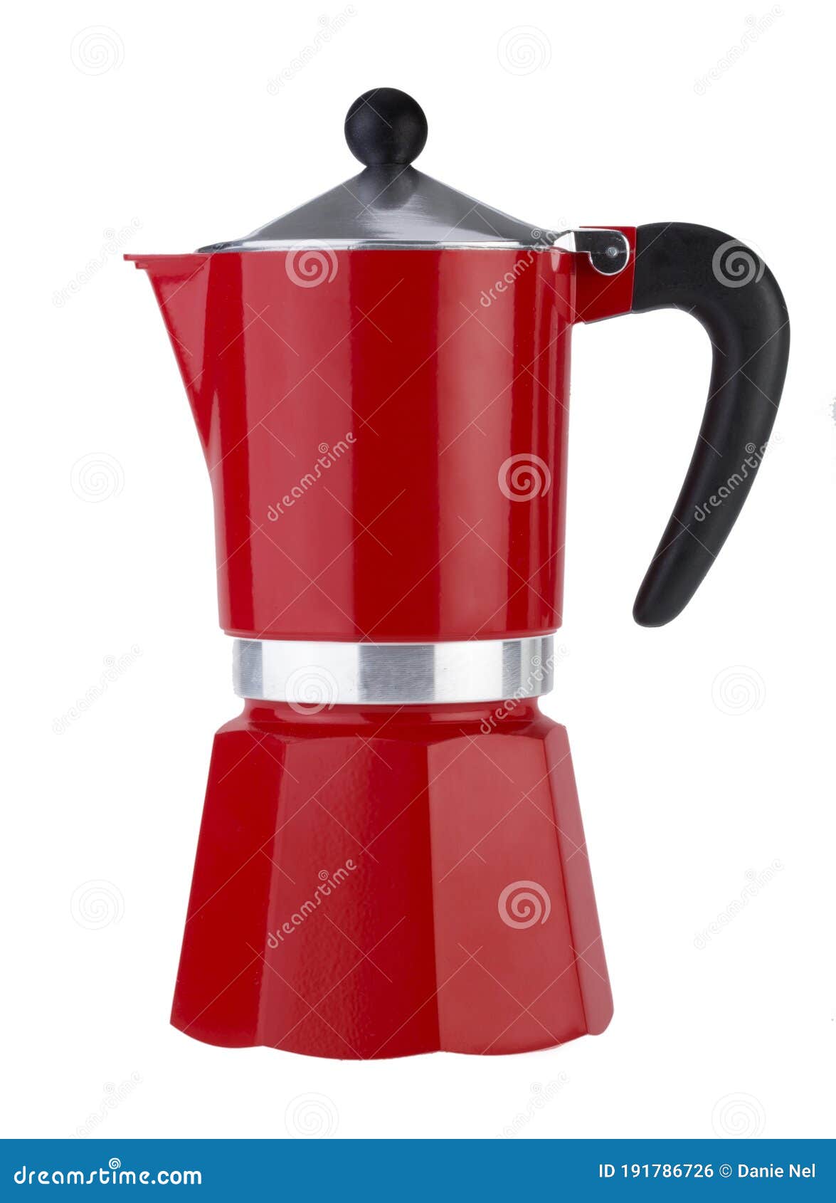 Red Mocha Pot on White stock photo. Image of coffee - 191786726