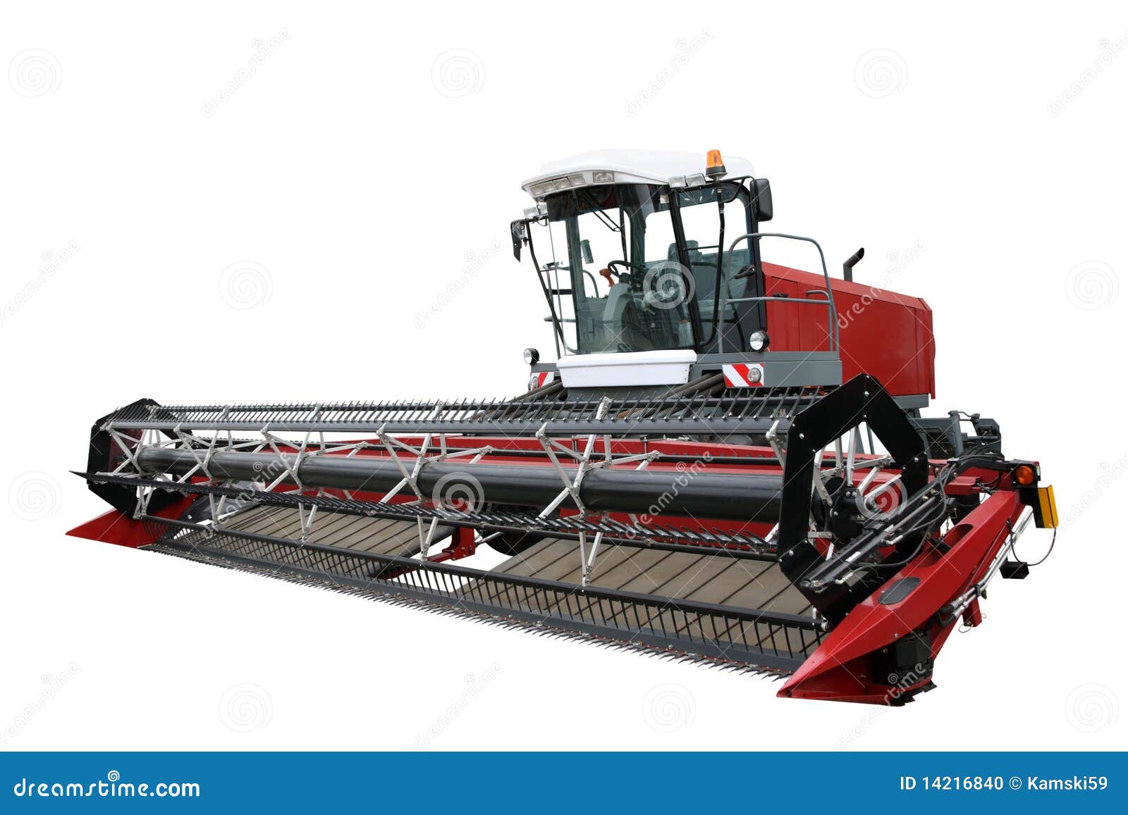 Red modern combine stock photo. Image of cabin, heavy - 14216840