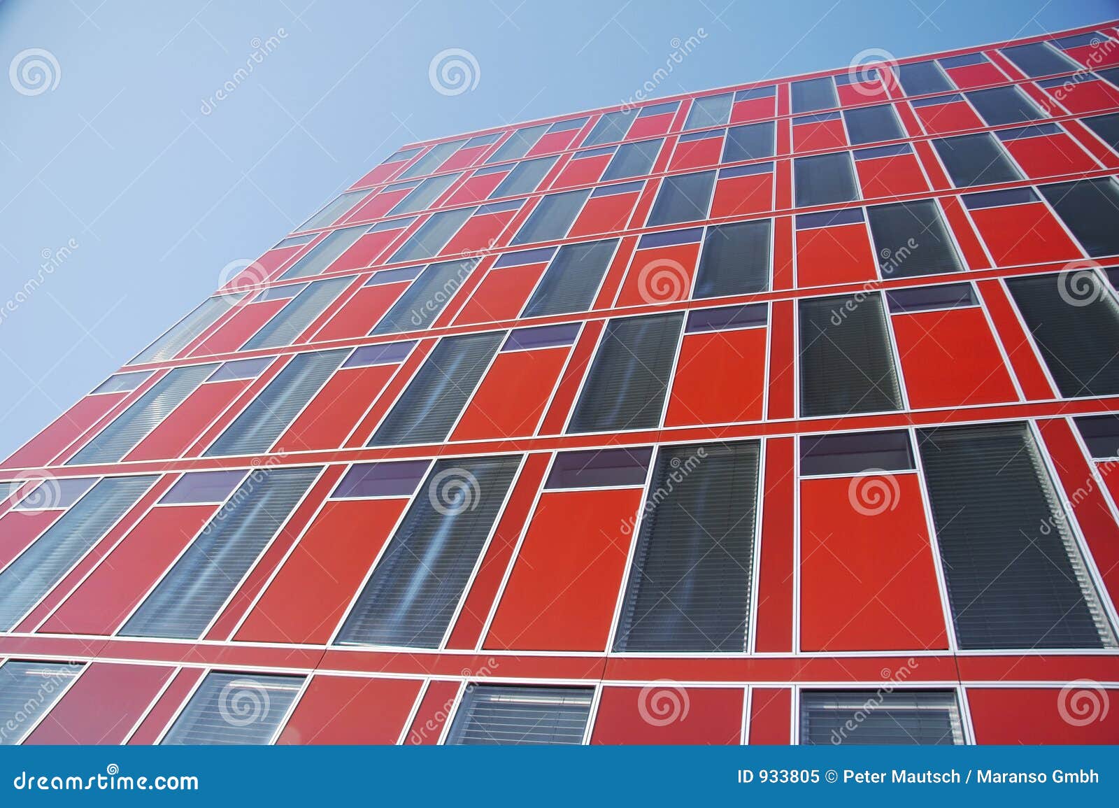 Red Modern Office Building 03 Stock Image - Image of perspective, gray ...