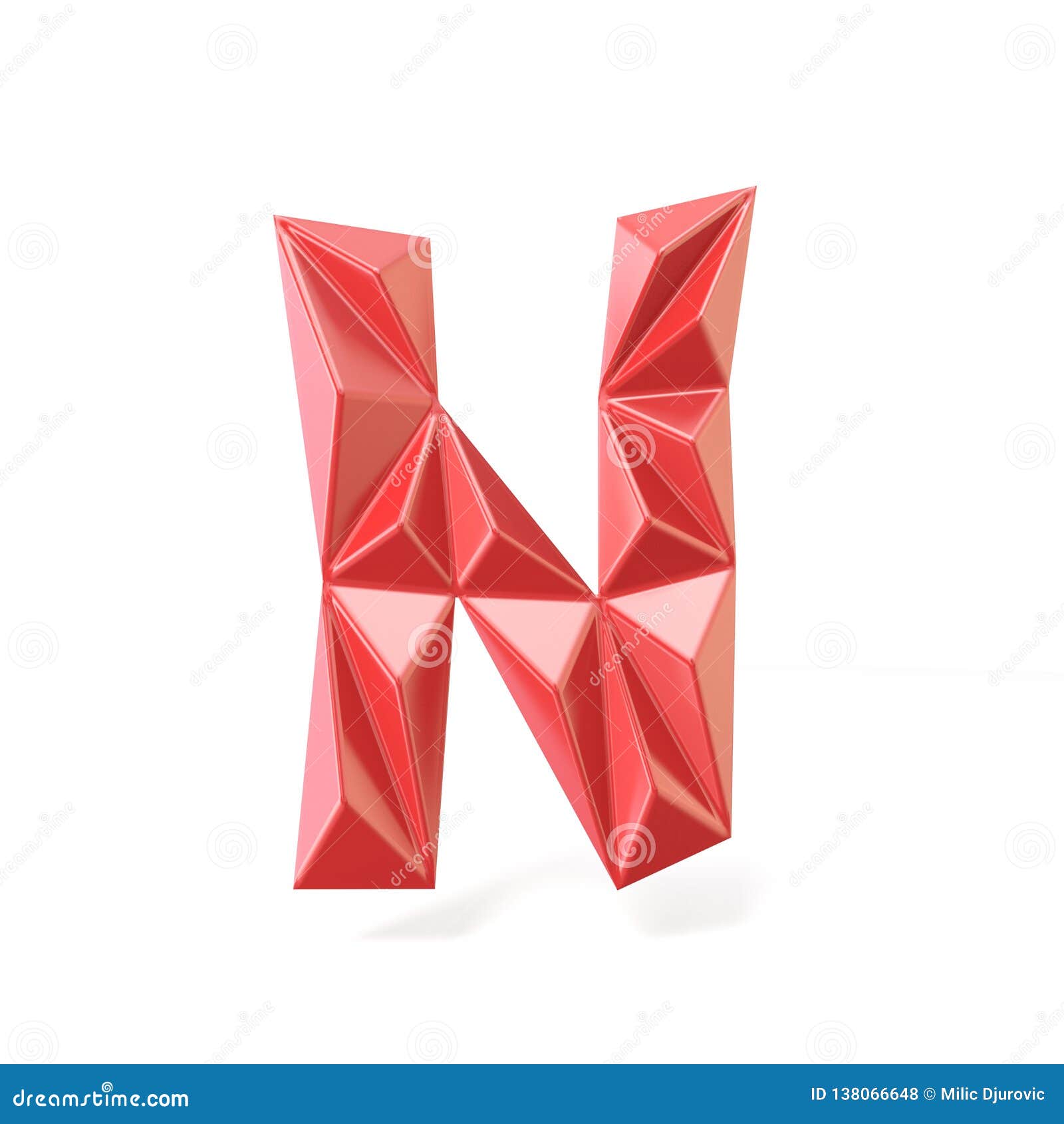 Red Modern Triangular Font Letter N. 3D Stock Illustration ...