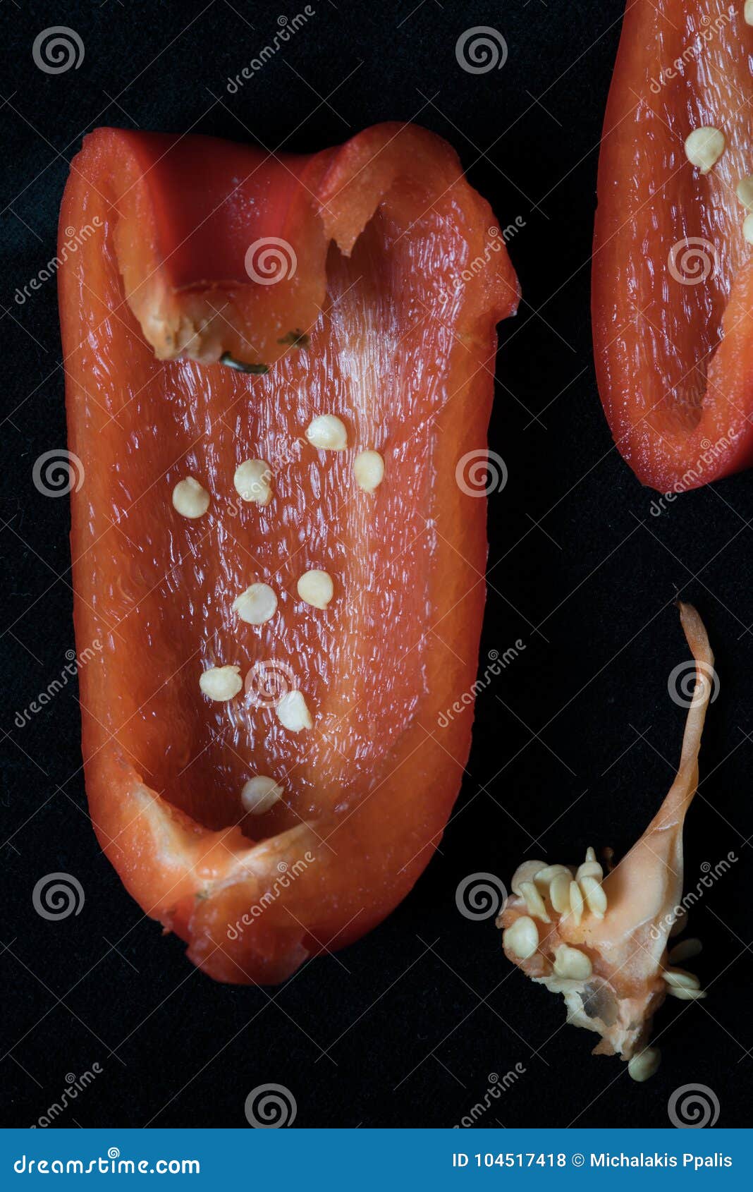 Red Moldy Pepper on a Black Background Stock Photo - Image of food ...