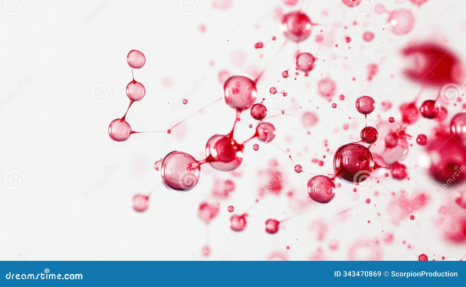 Red Molecular Structure Concept on a White Background Stock Image ...
