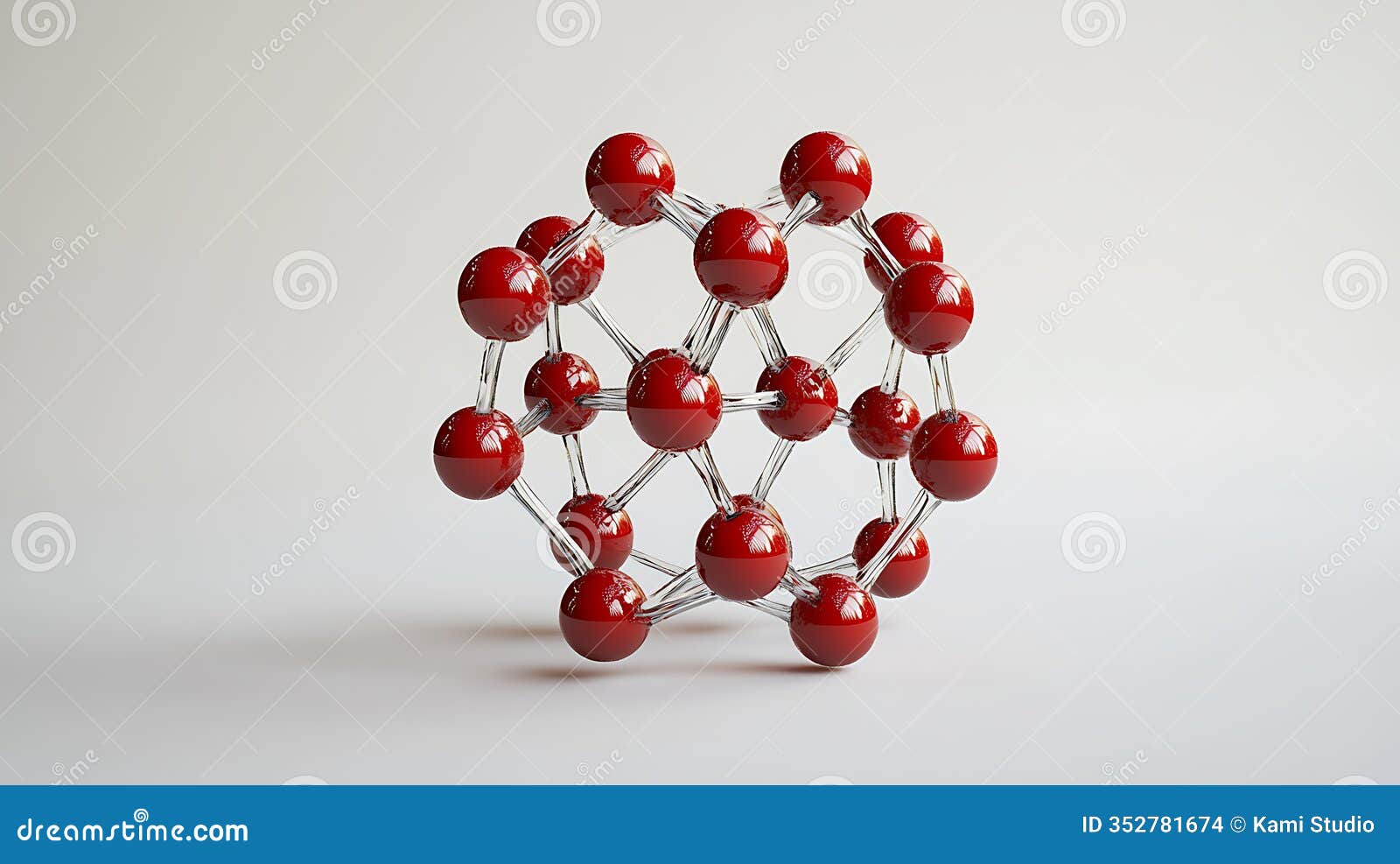 Red Molecular Structure: a 3D Rendering of an Intricate Atomic Lattice ...
