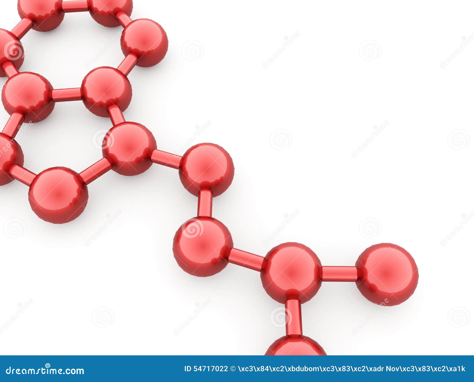 Red Molecule Concept Rendered on White Stock Illustration ...
