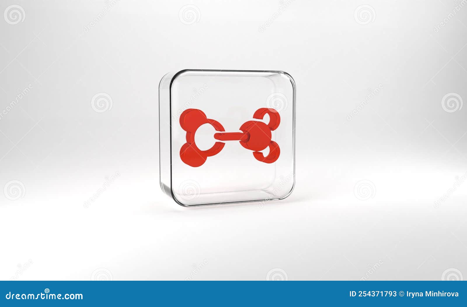 Red Molecule Icon Isolated on Grey Background. Structure of Molecules ...