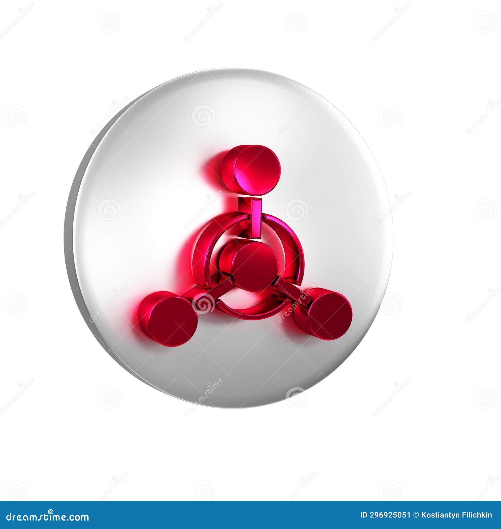 Red Molecule Icon Isolated on Transparent Background. Structure of ...