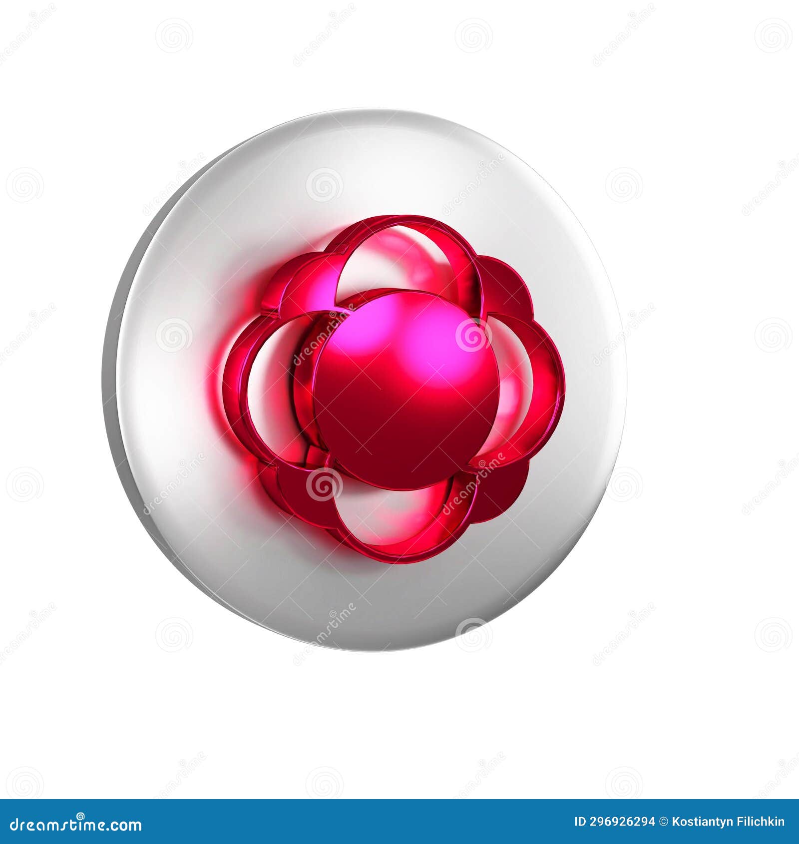 Red Molecule Icon Isolated on Transparent Background. Structure of ...