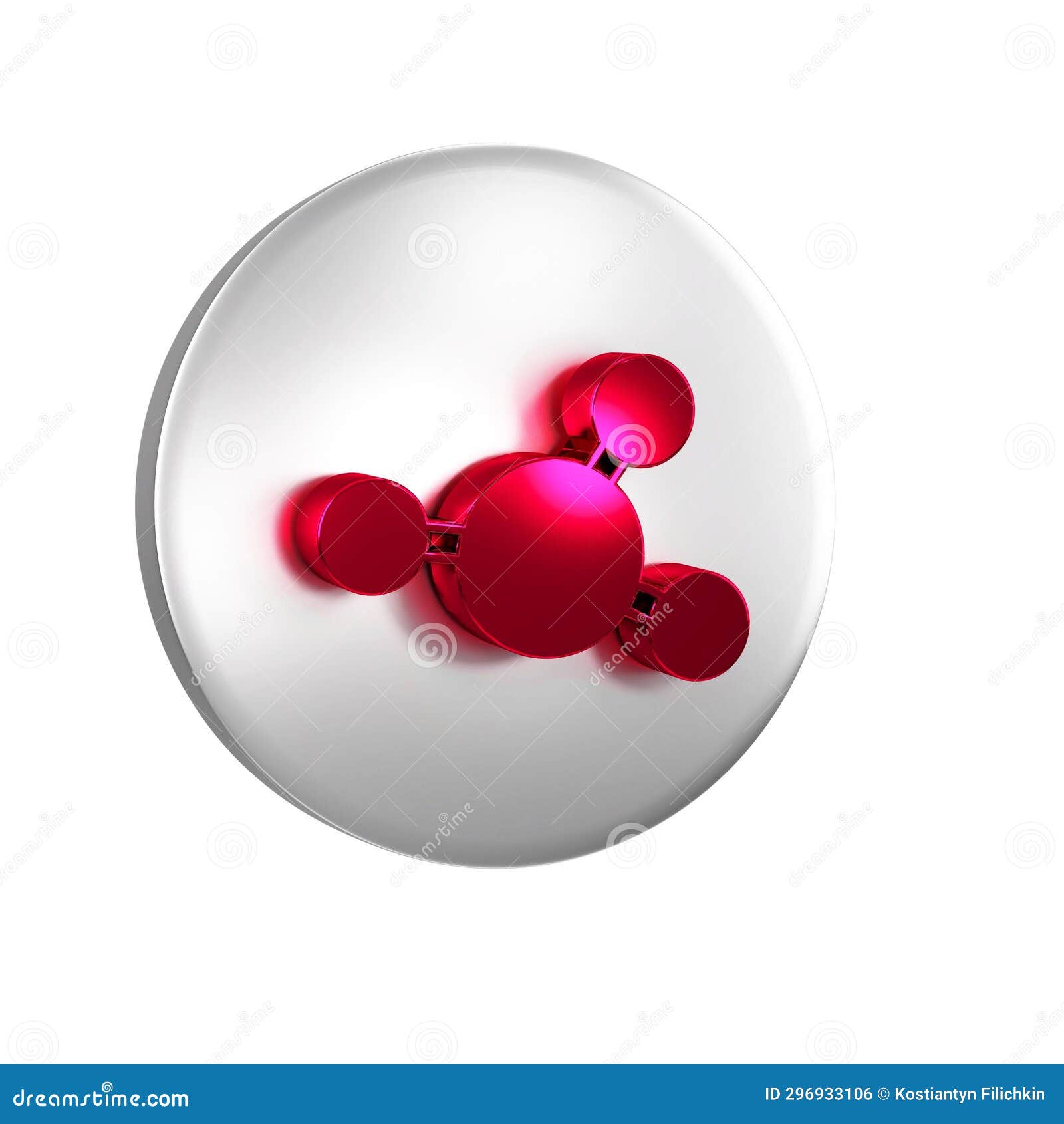 Red Molecule Icon Isolated on Transparent Background. Structure of ...