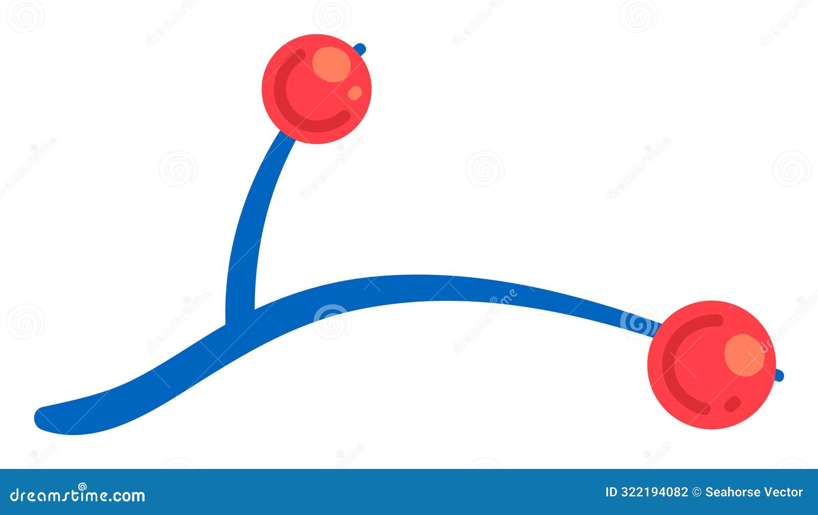 Red Molecule Structure Illustration Two Red Spheres Connected Blue ...