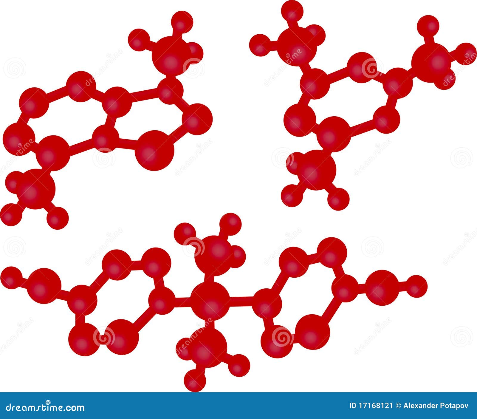Red Molecules Isolated on White Stock Vector - Illustration of ...