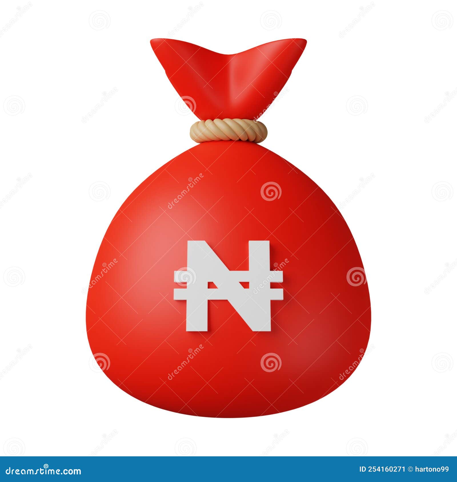 Red Money Bag Naira 3D Illustration Stock Illustration - Illustration ...