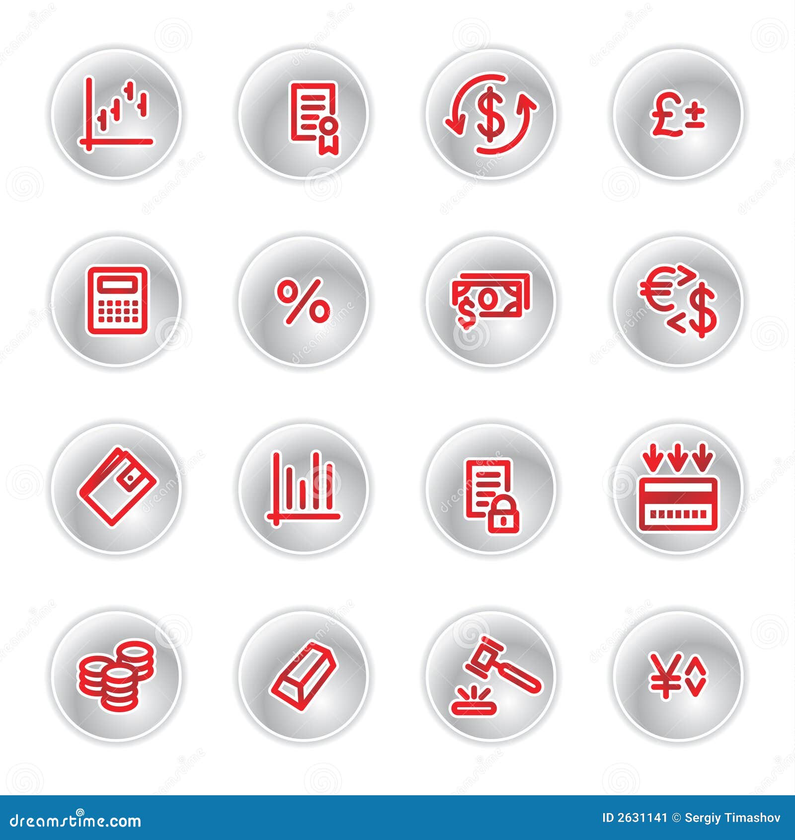 Red money icons stock vector. Illustration of icons, coin - 2631141
