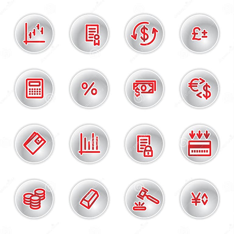 Red money icons stock vector. Illustration of icons, coin - 2631141
