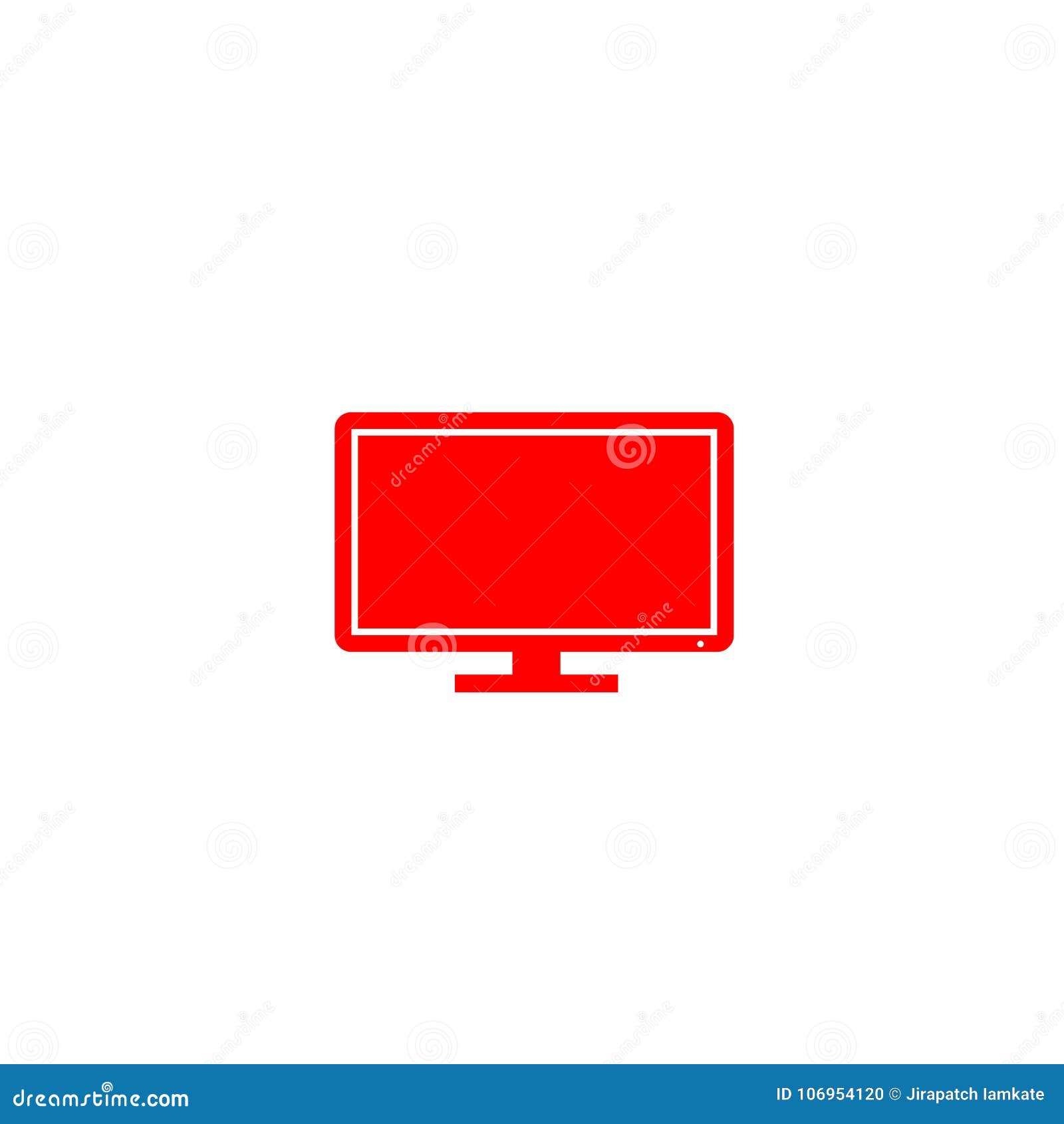 Red Monitor Flat Icon Vector Stock Vector - Illustration of camera ...