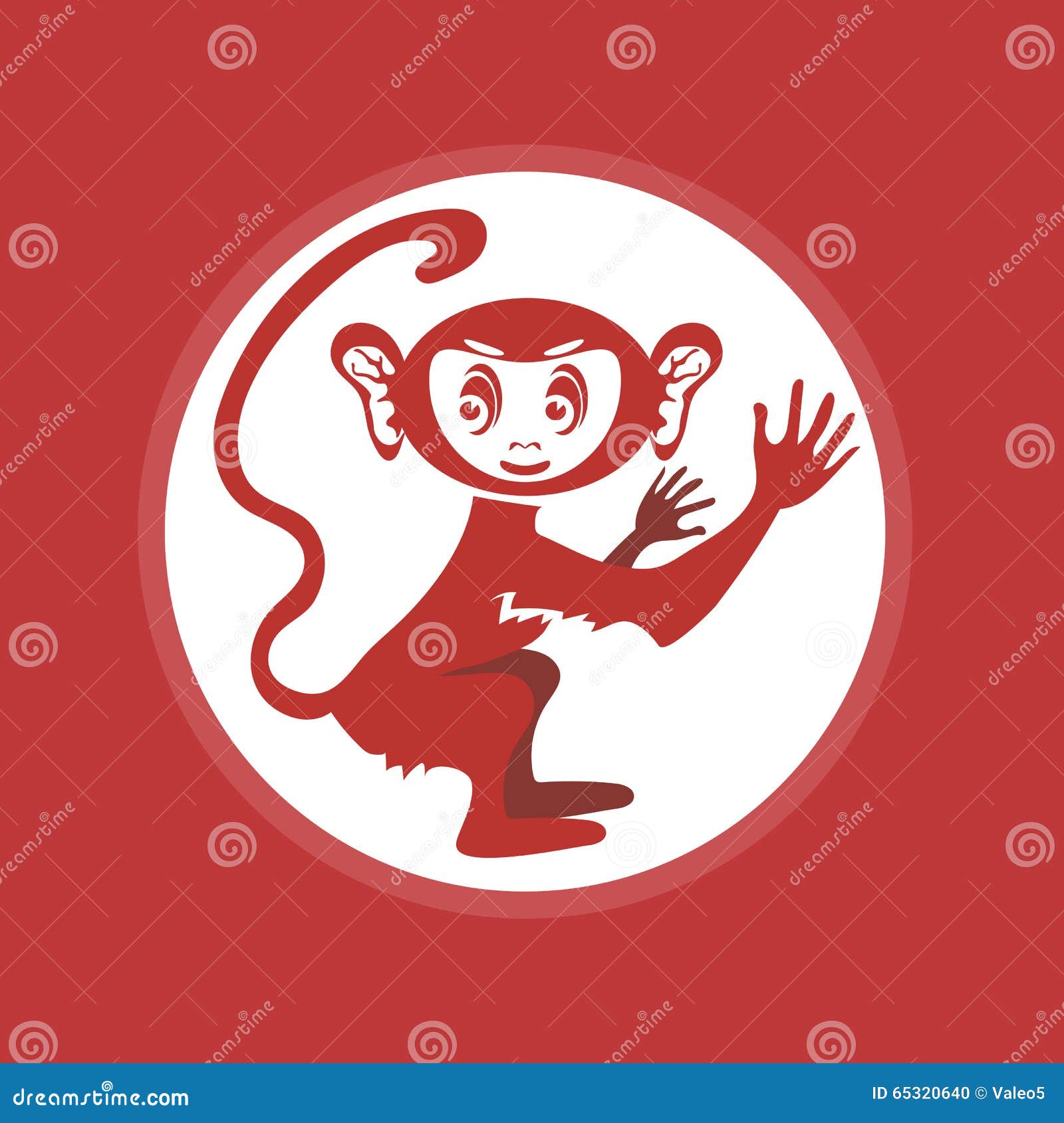 Red Monkey Icon. Symbol of New Year Stock Vector - Illustration of logo ...