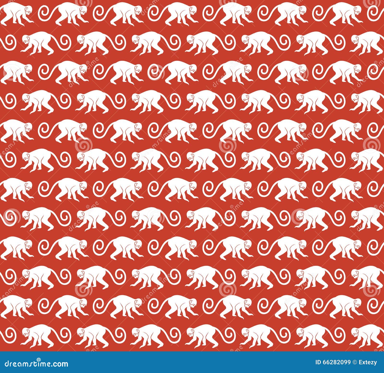 Red Monkeys Seamless Pattern Stock Vector - Illustration of jungle ...