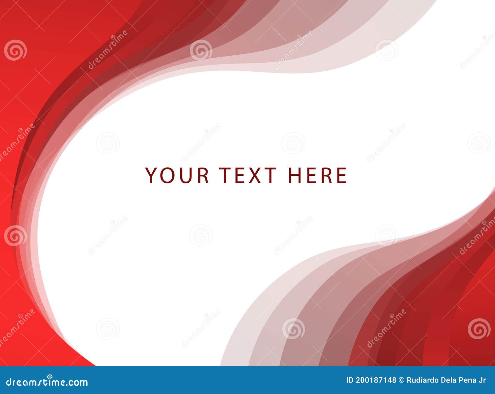 Red Monotone Wave Border Frame Background Vector Stock Vector ...