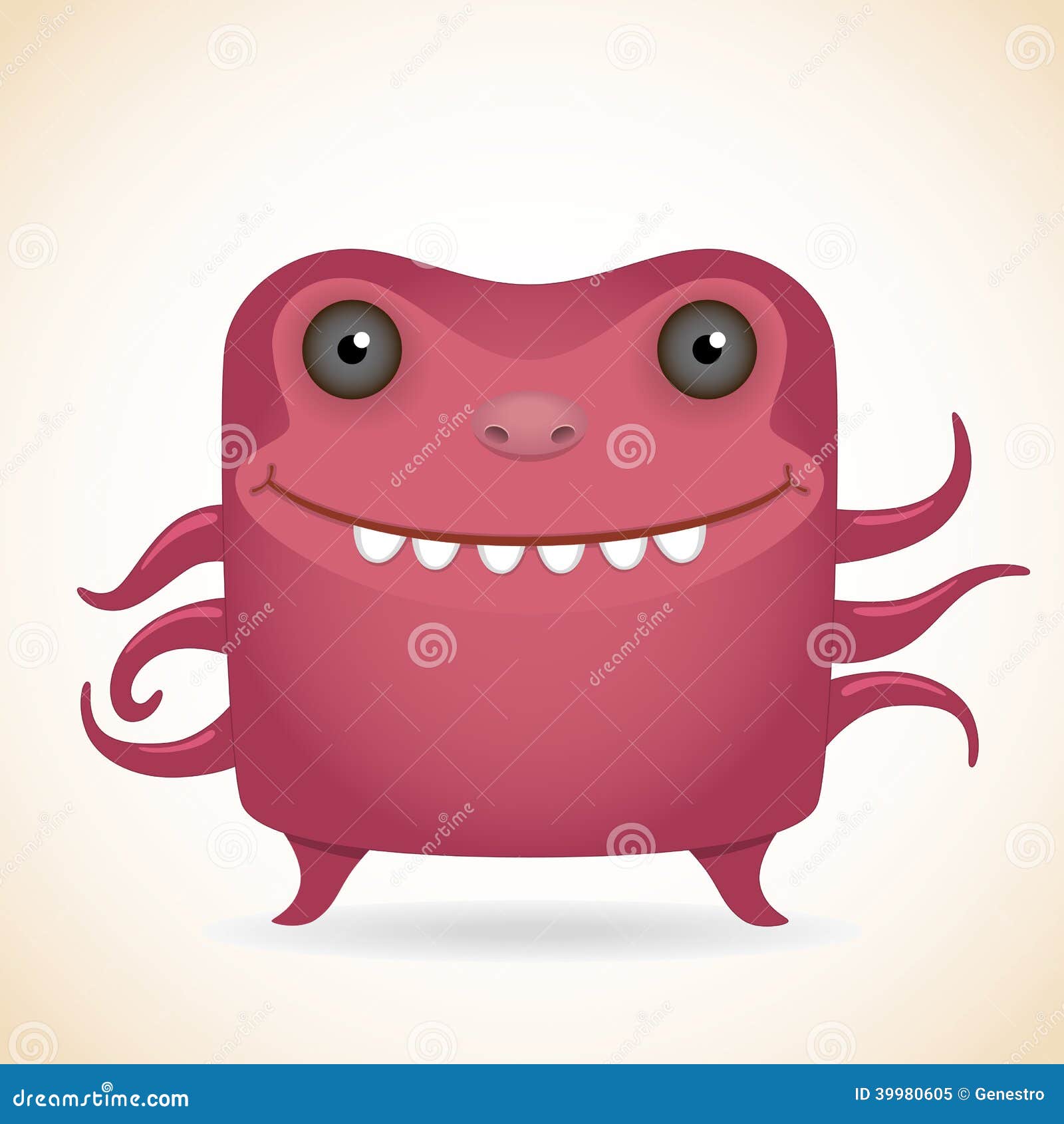 Red monster stock vector. Illustration of cartoon, color - 39980605