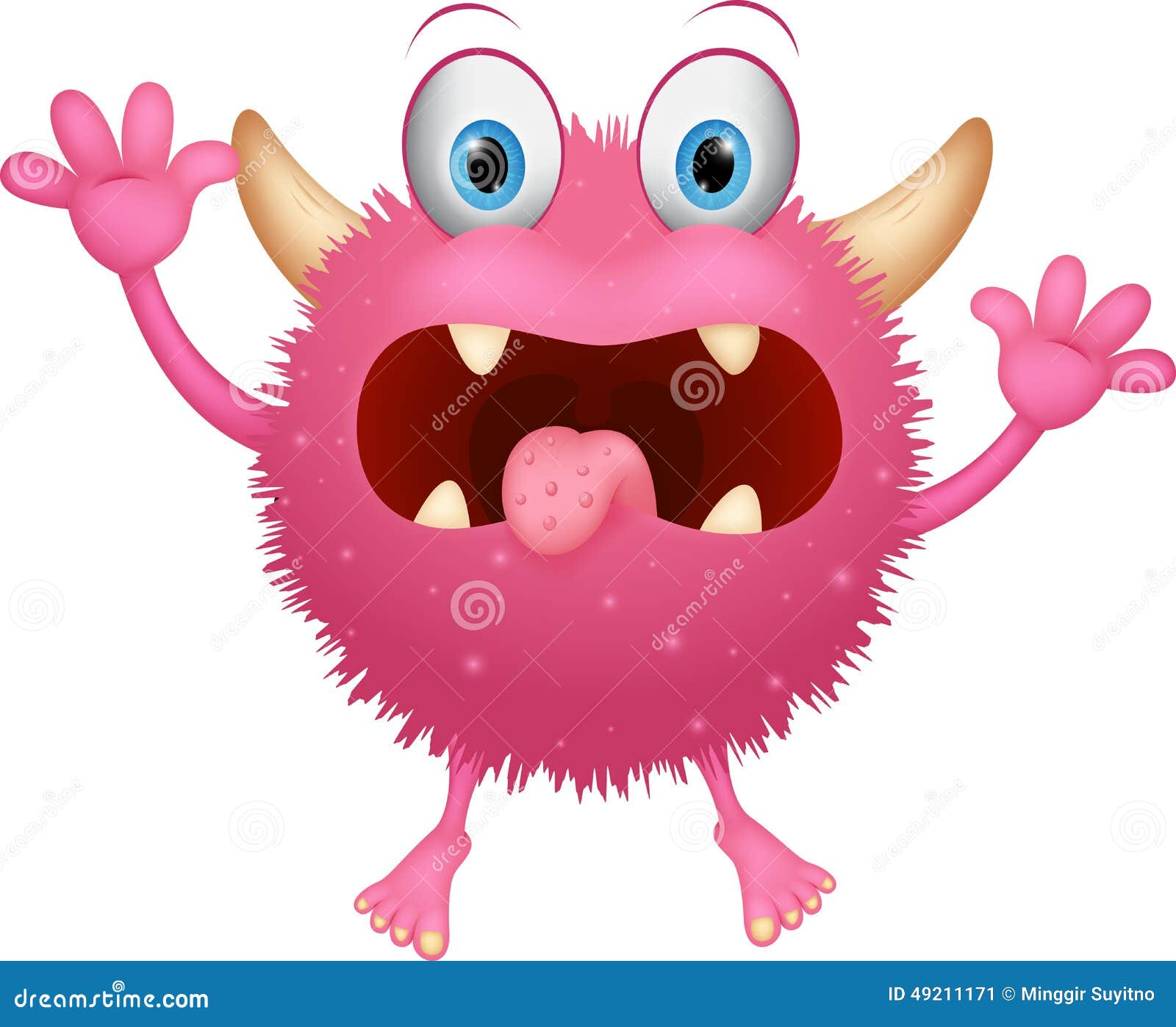Red monster cartoon stock vector. Illustration of demon - 49211171