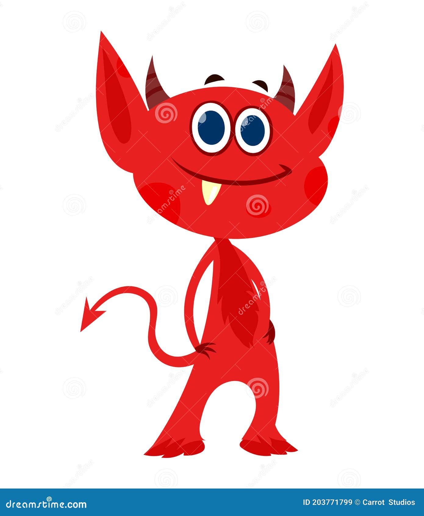 Red-monster-cartoon-symbol-of-evil-vector-isolated-on-white-bckground ...