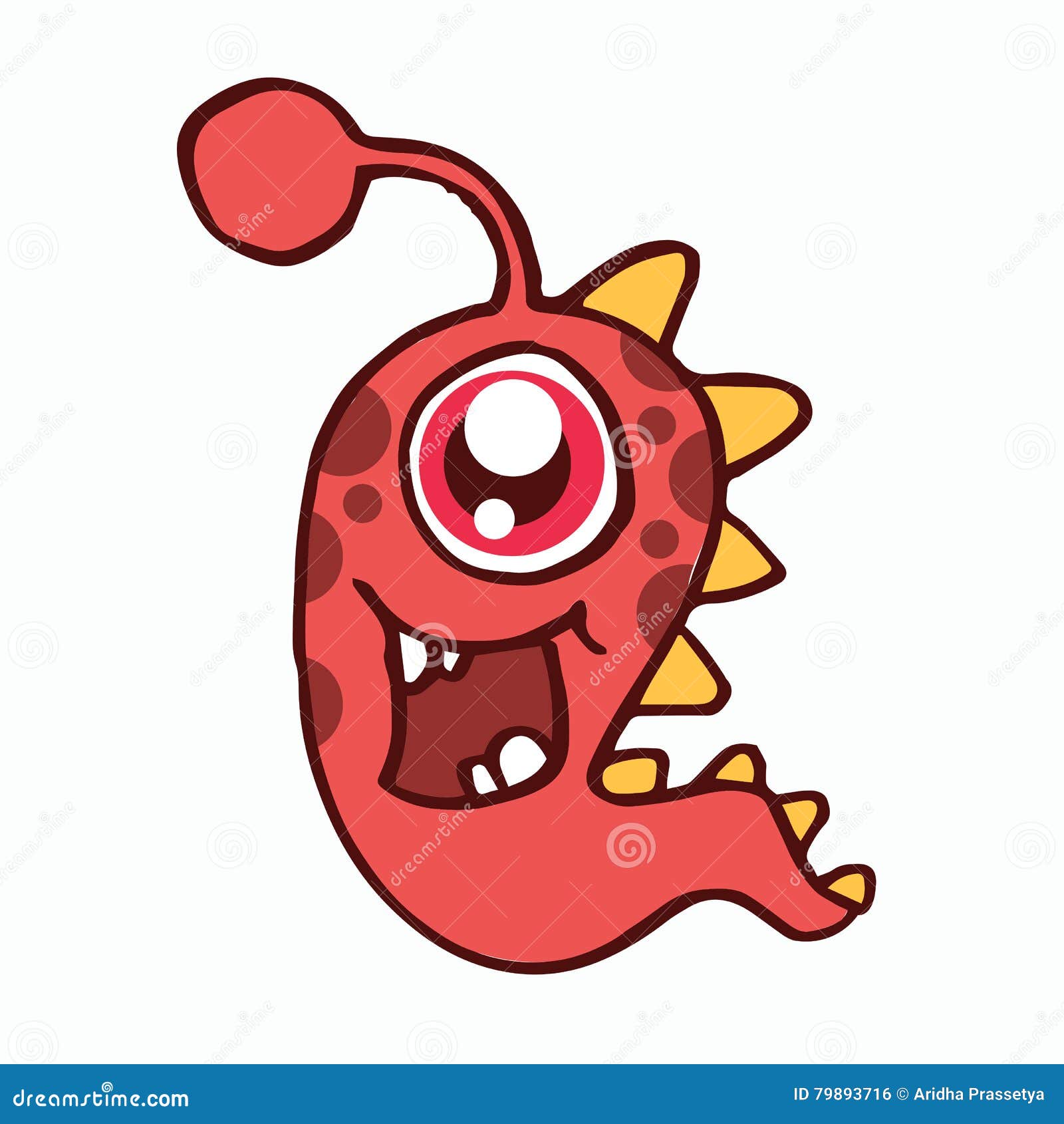 Red Monster Cartoon Vector Illustration Stock Vector - Illustration of ...
