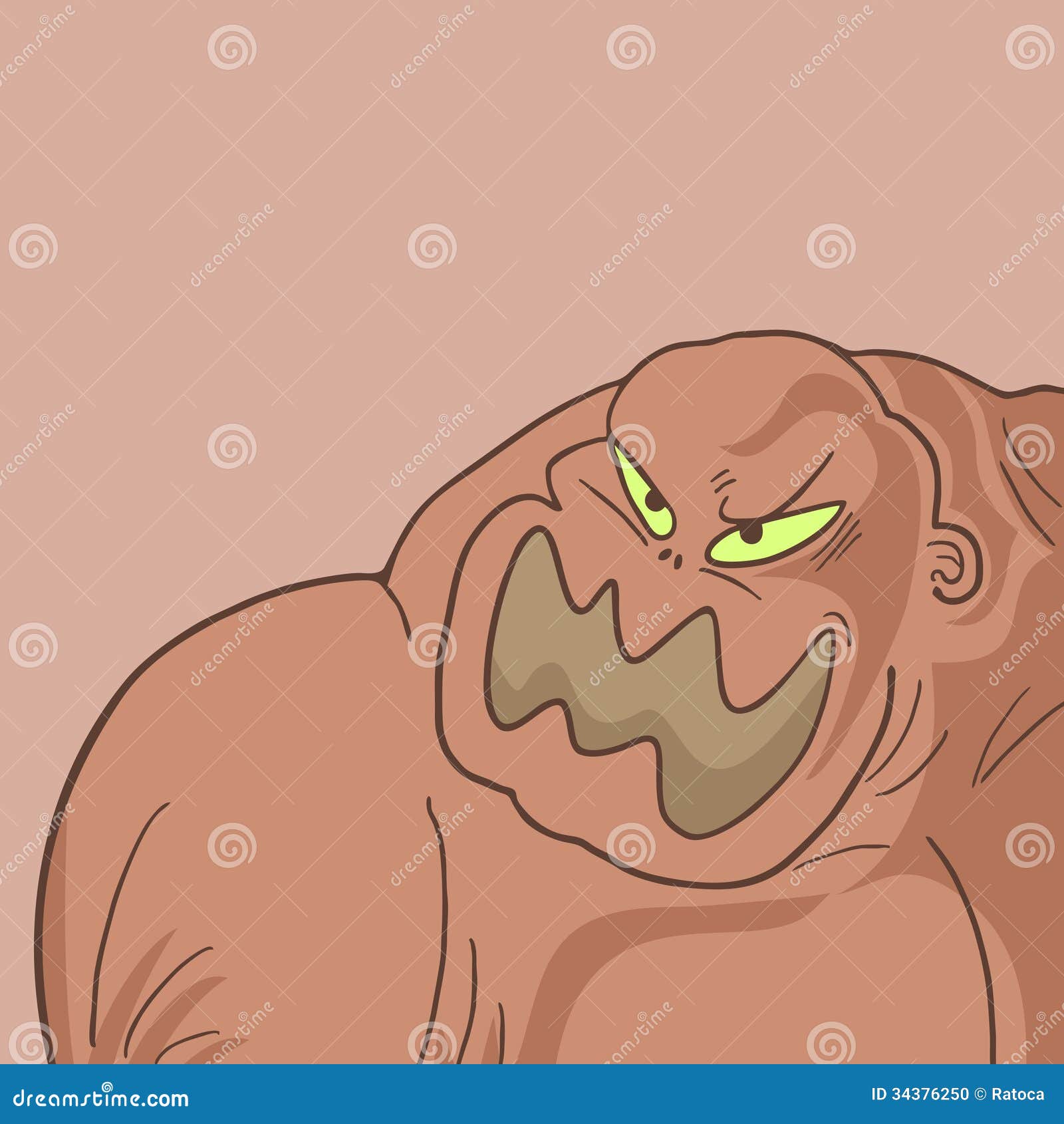 Red monster stock vector. Illustration of demon, muscle - 34376250