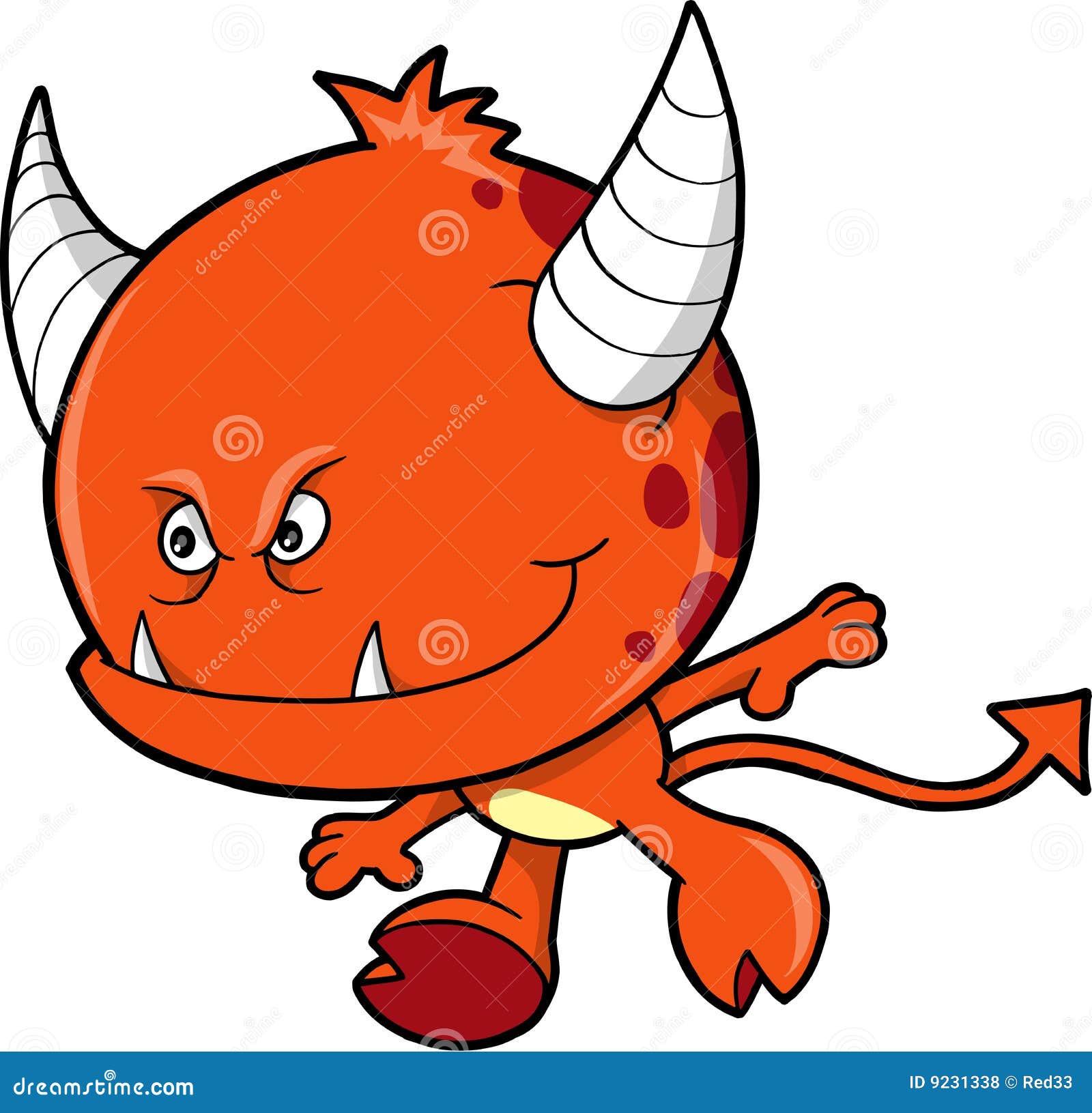 Red Monster Devil Vector stock vector. Illustration of character - 9231338