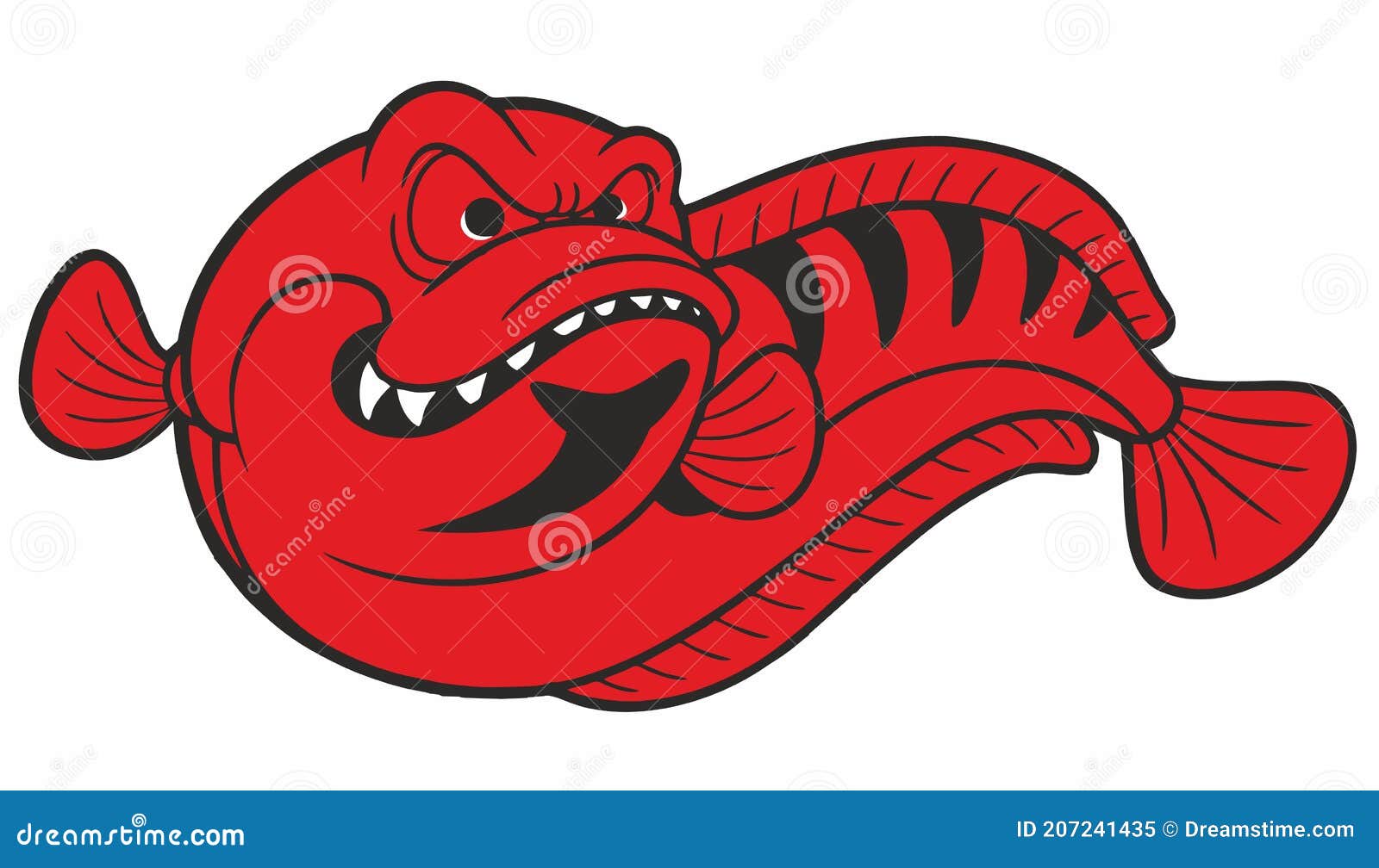 A Red Monster Fish Dangerous Species Stock Illustration - Illustration ...