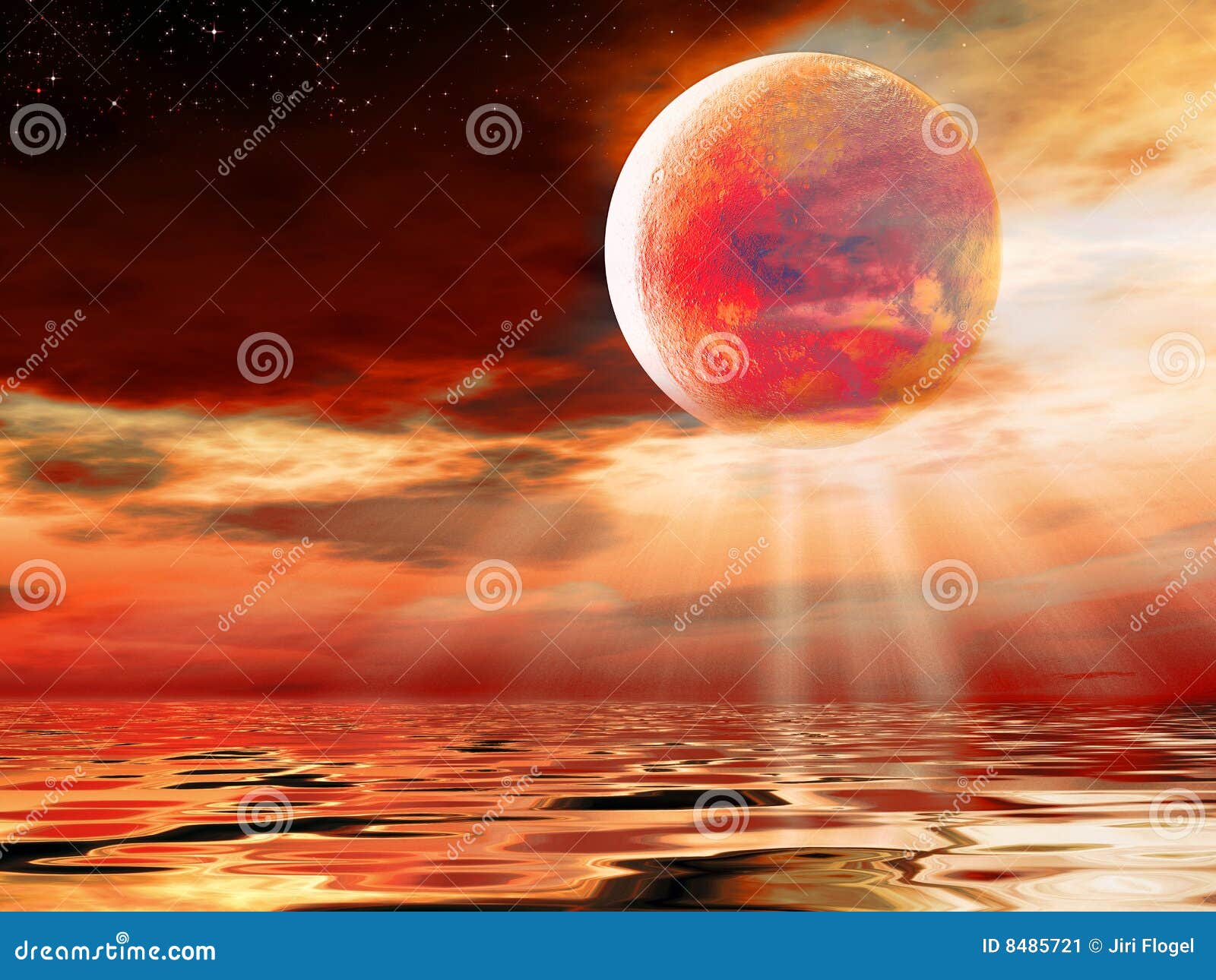 The red moon stock illustration. Illustration of landscape - 8485721