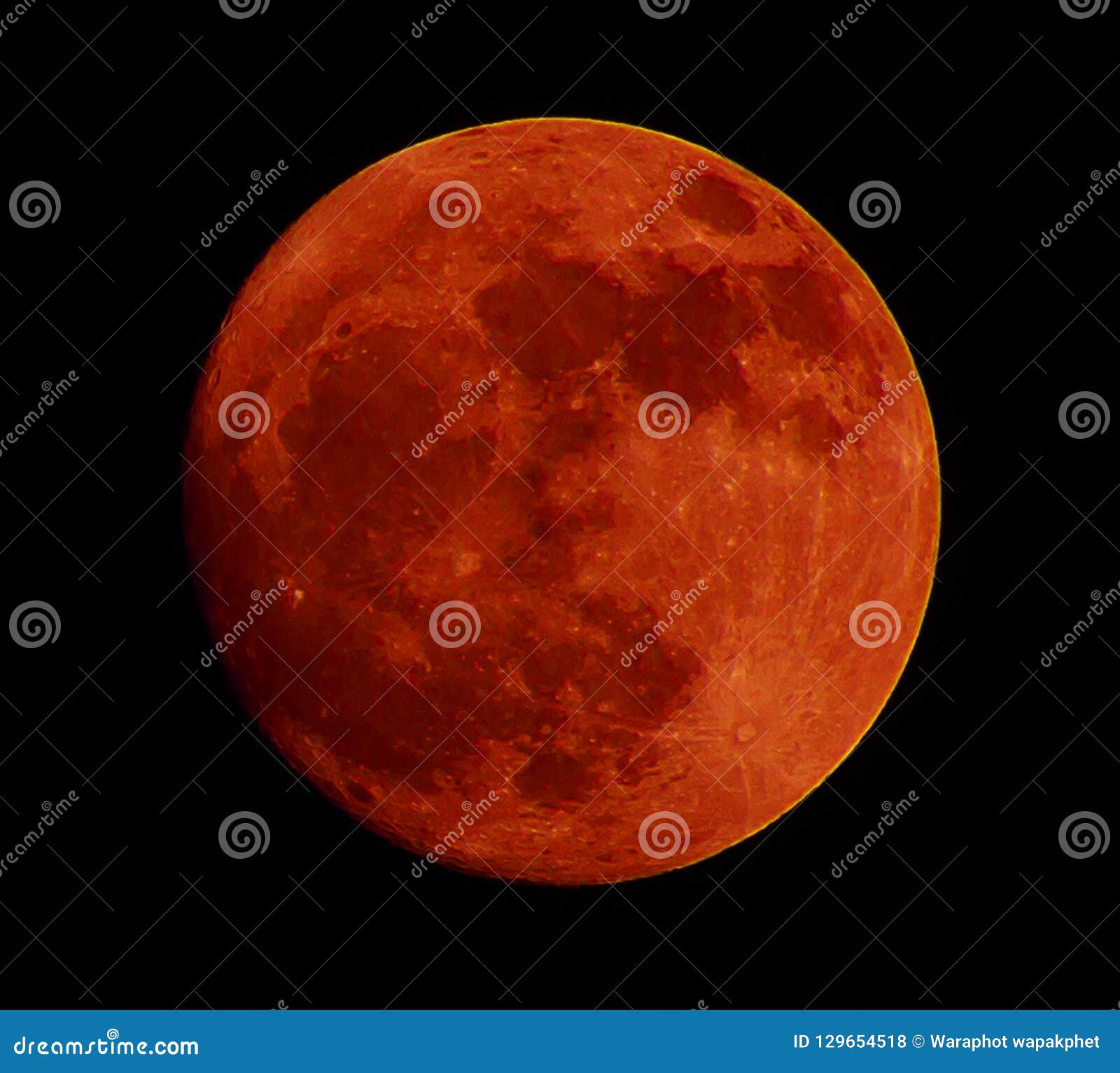 Red Moon, Blood Moon Separated from the Black Background. Stock Photo ...