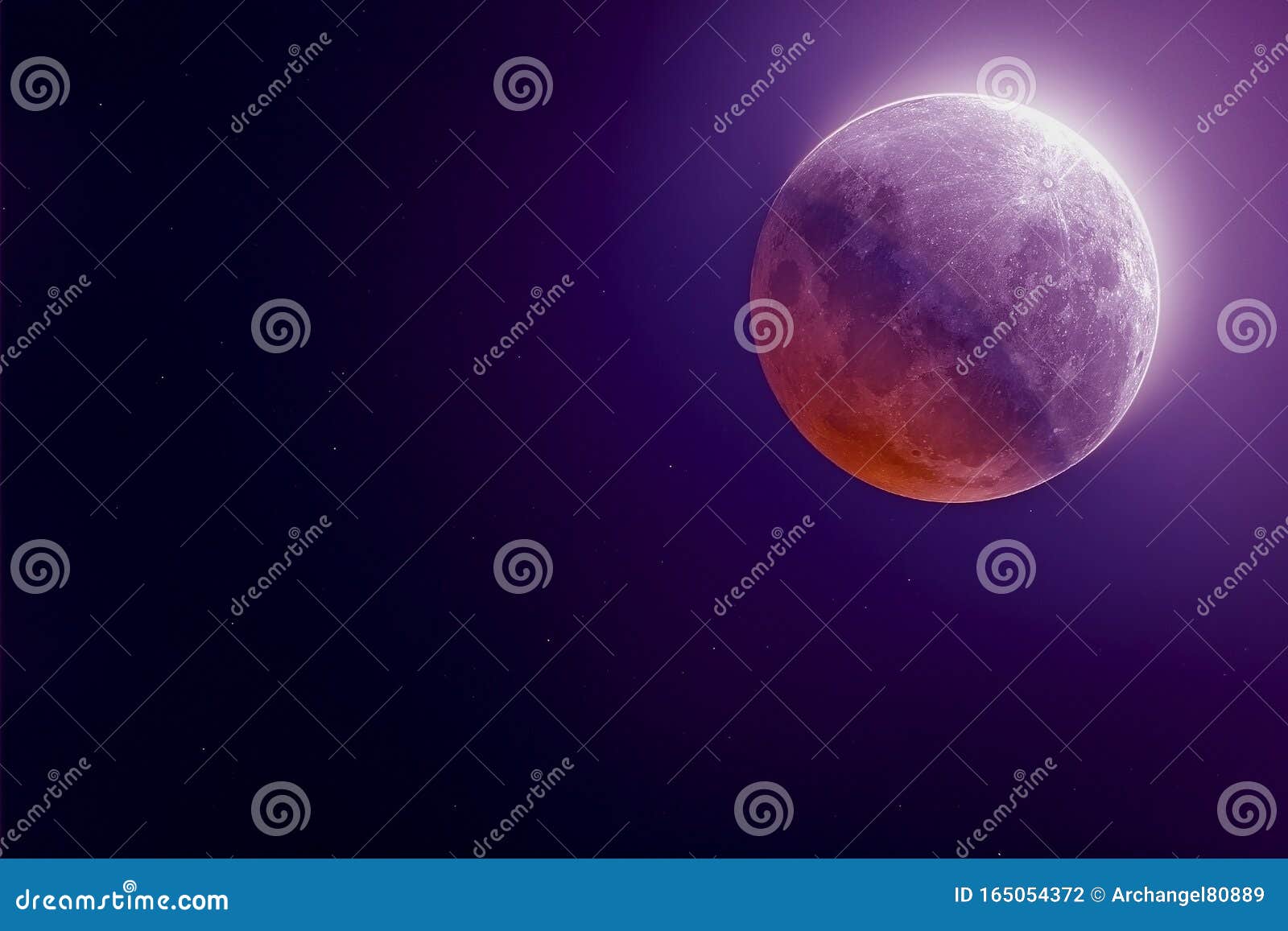 Red Moon with Light Reflection. Elements of this Image Furnished by ...
