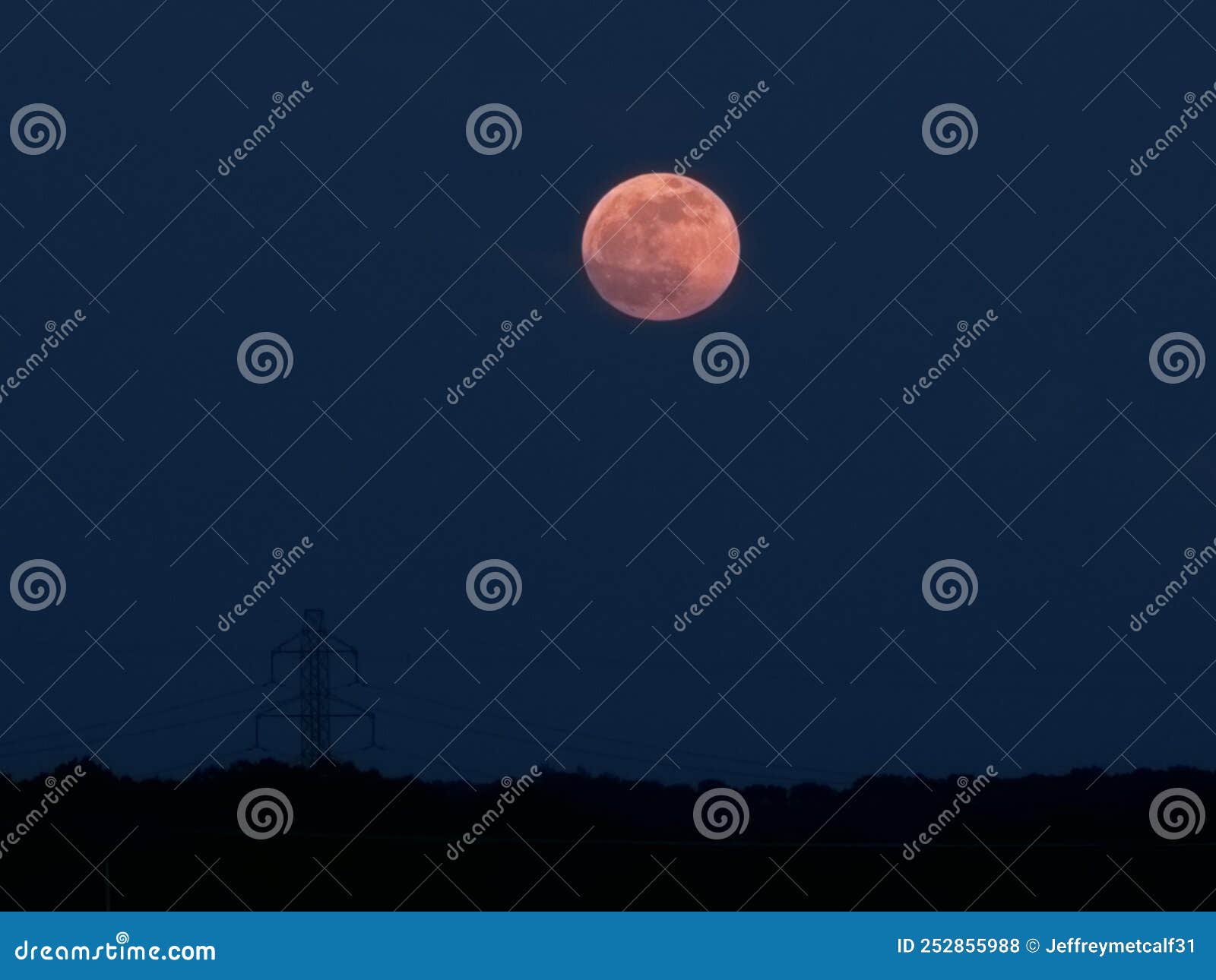Red moon rising stock photo. Image of event, cloud, star - 252855988