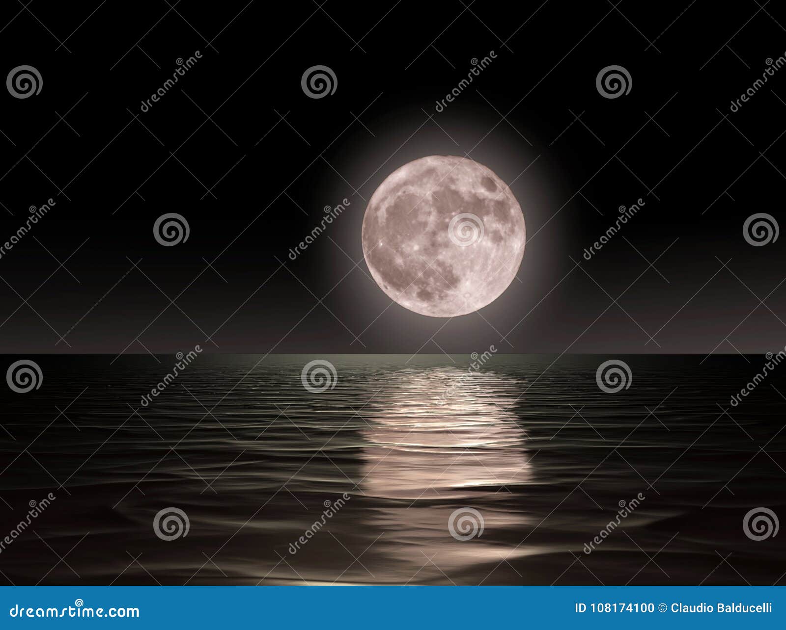 Red moon risingon the sea stock photo. Image of ocean - 108174100