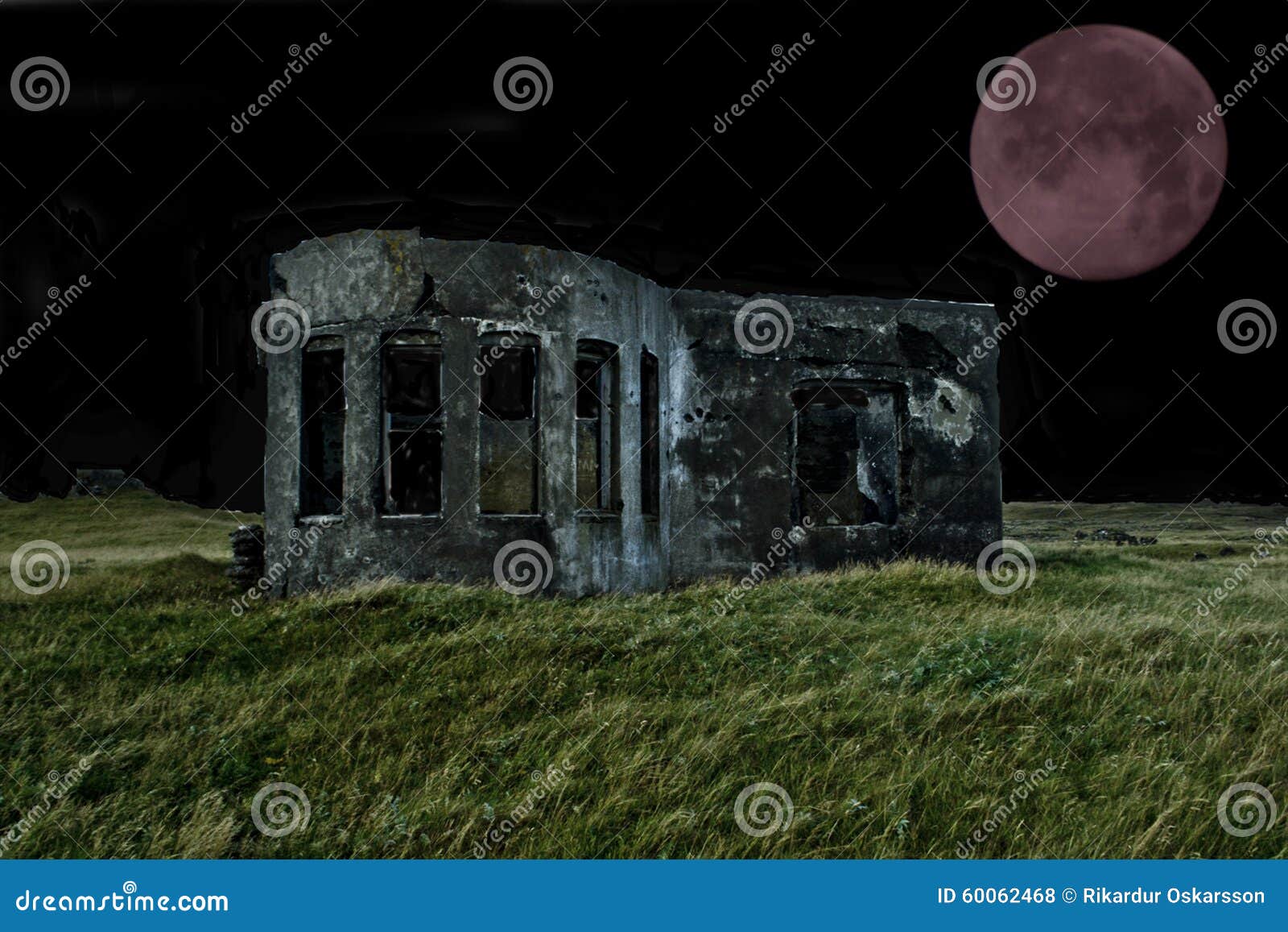 Red Moon stock photo. Image of black, grass, house, iceland - 60062468