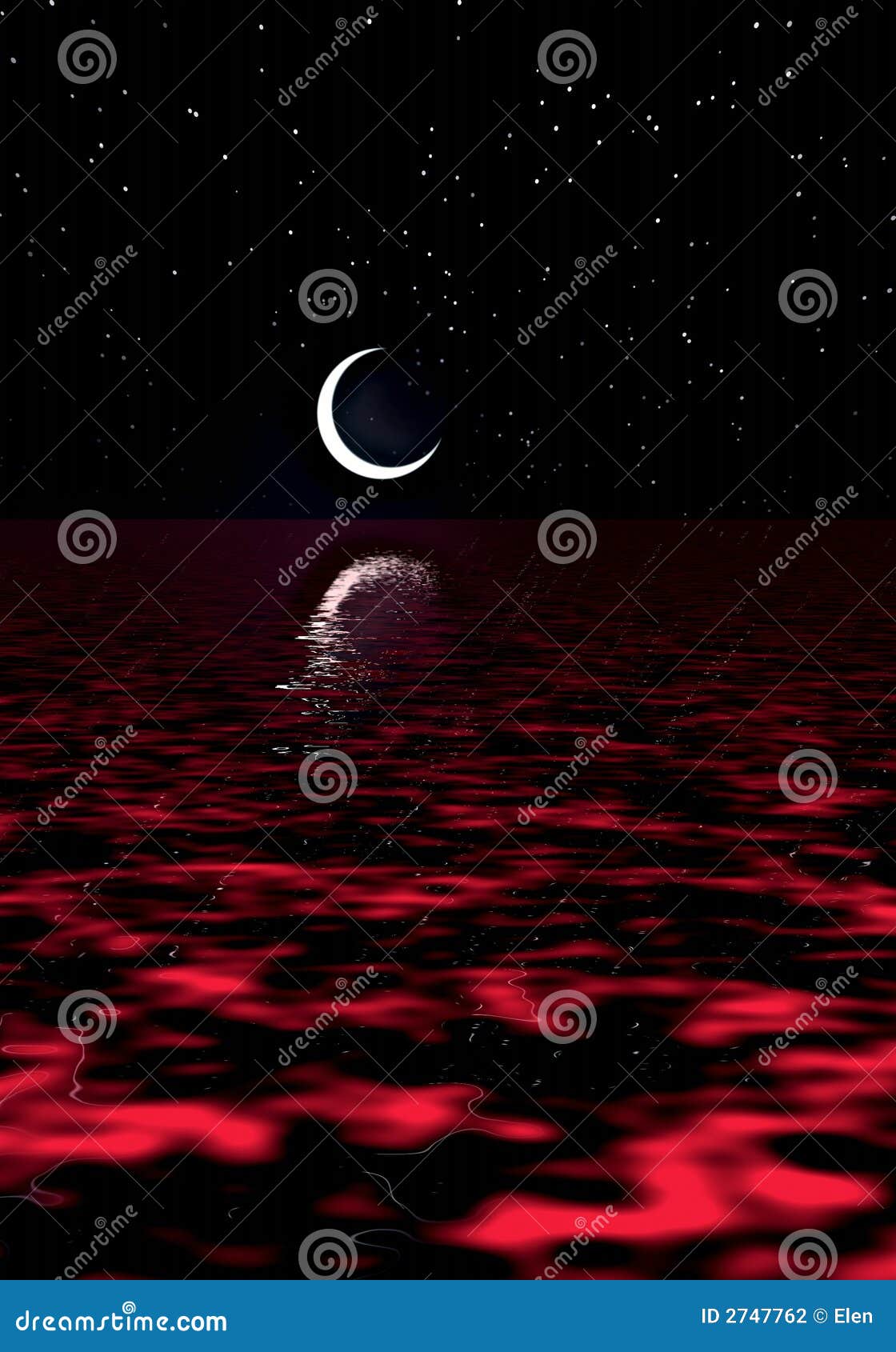 Red moonlight stock illustration. Illustration of illustrated - 2747762