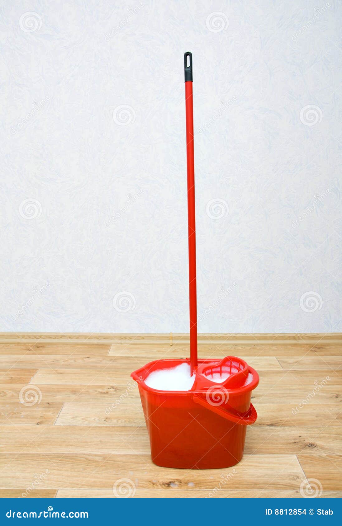 A red mop in a bucket stock photo. Image of wall, foreground - 8812854