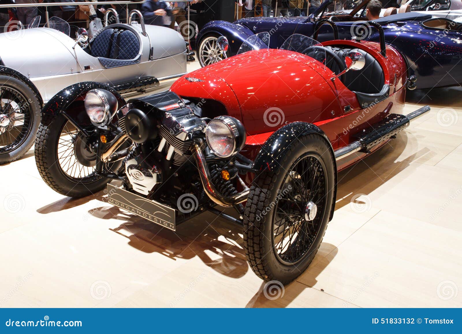 Red Morgan 3 Wheeler Geneva Motor Show 2015 Editorial Photography ...