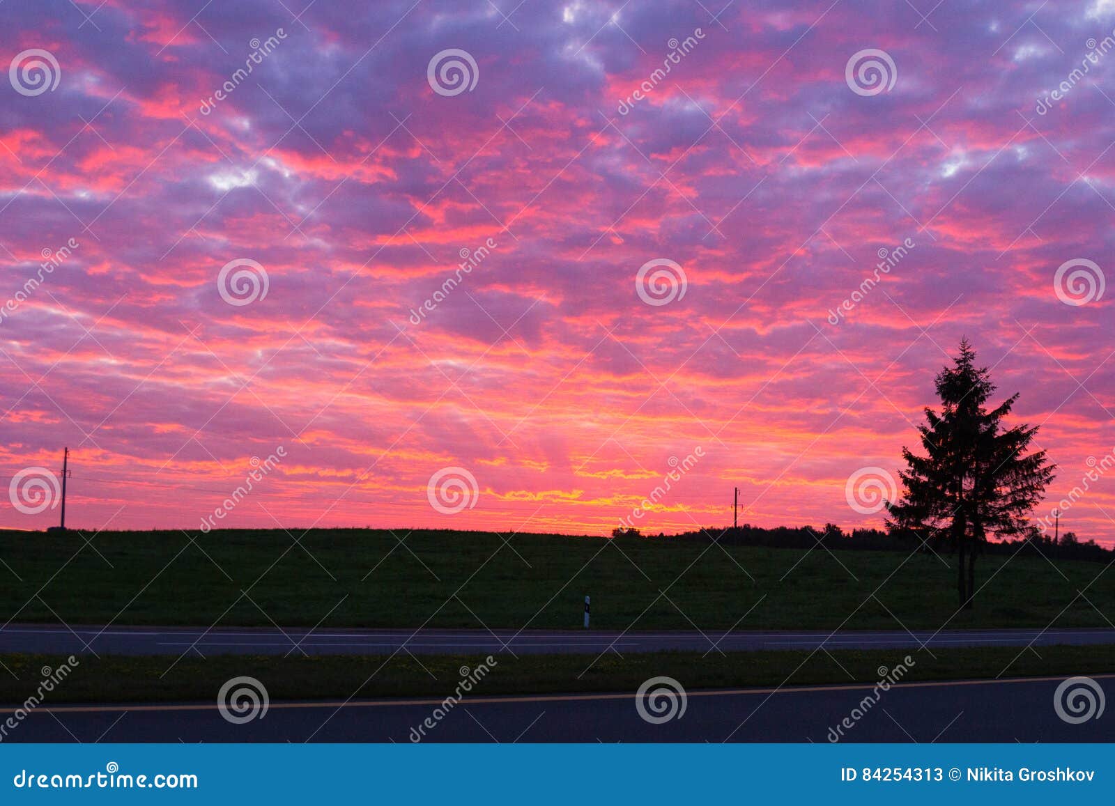 Red morning stock image. Image of morning, dawning, landscape - 84254313
