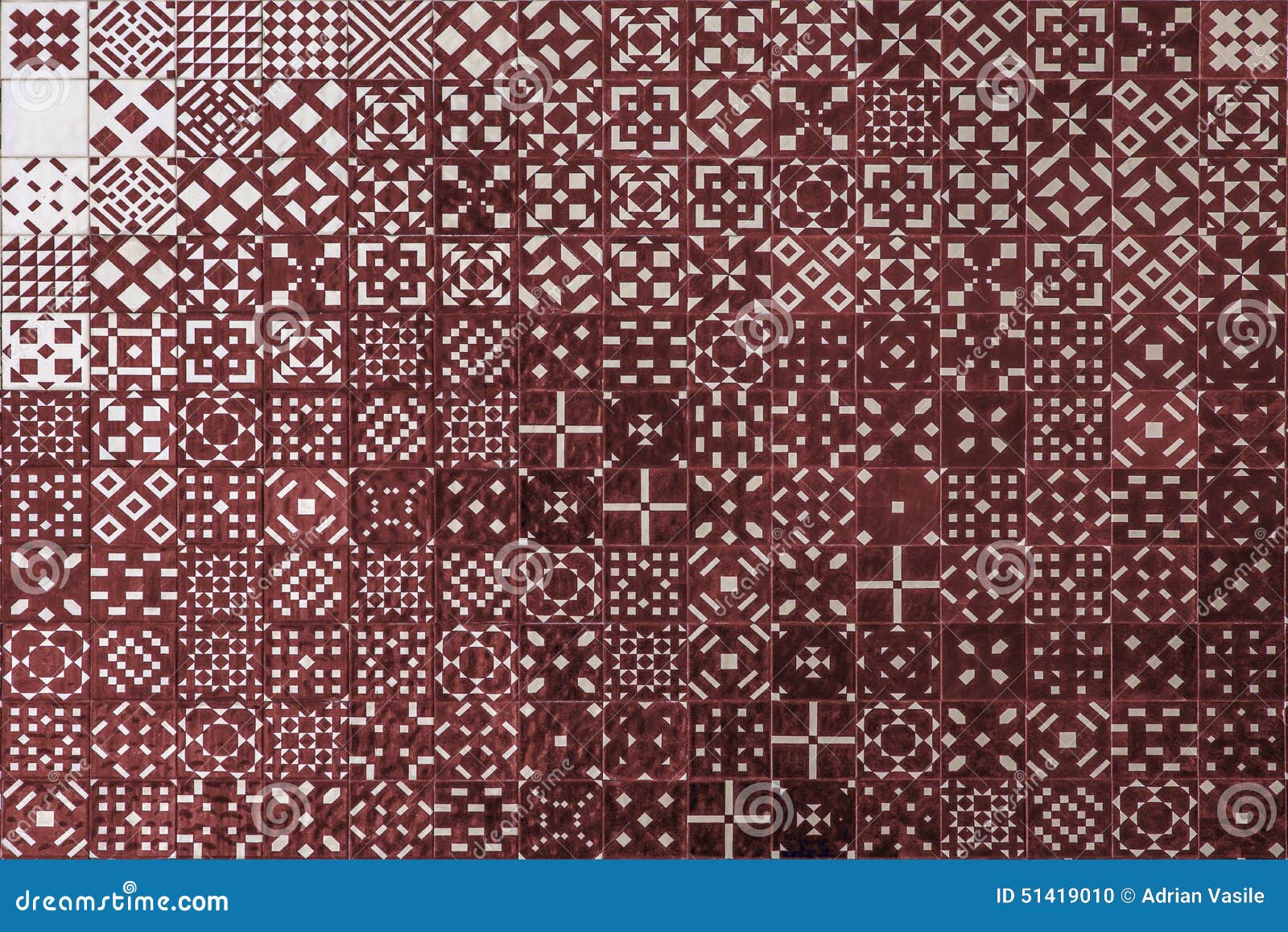Red Mosaic Azulejo Texture in Lisbon. Stock Photo - Image of abstract ...