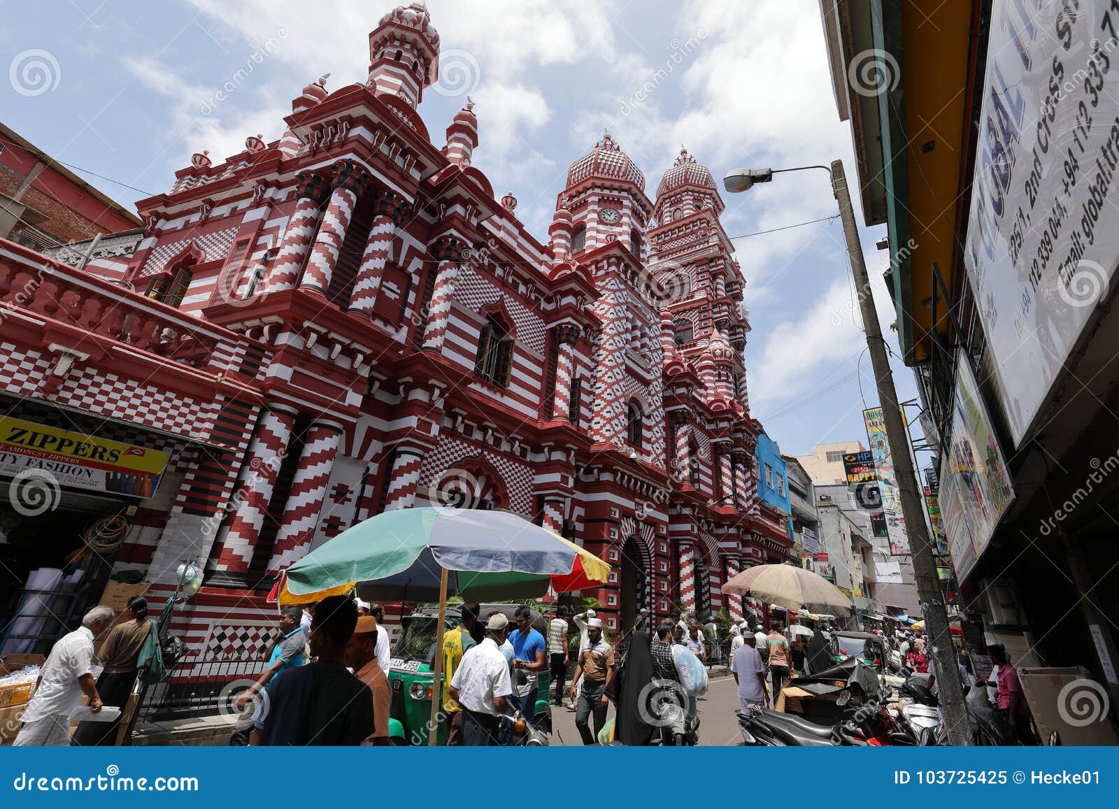 Red Mosque of Colombo in Sri Lanka Editorial Image - Image of ceylon ...