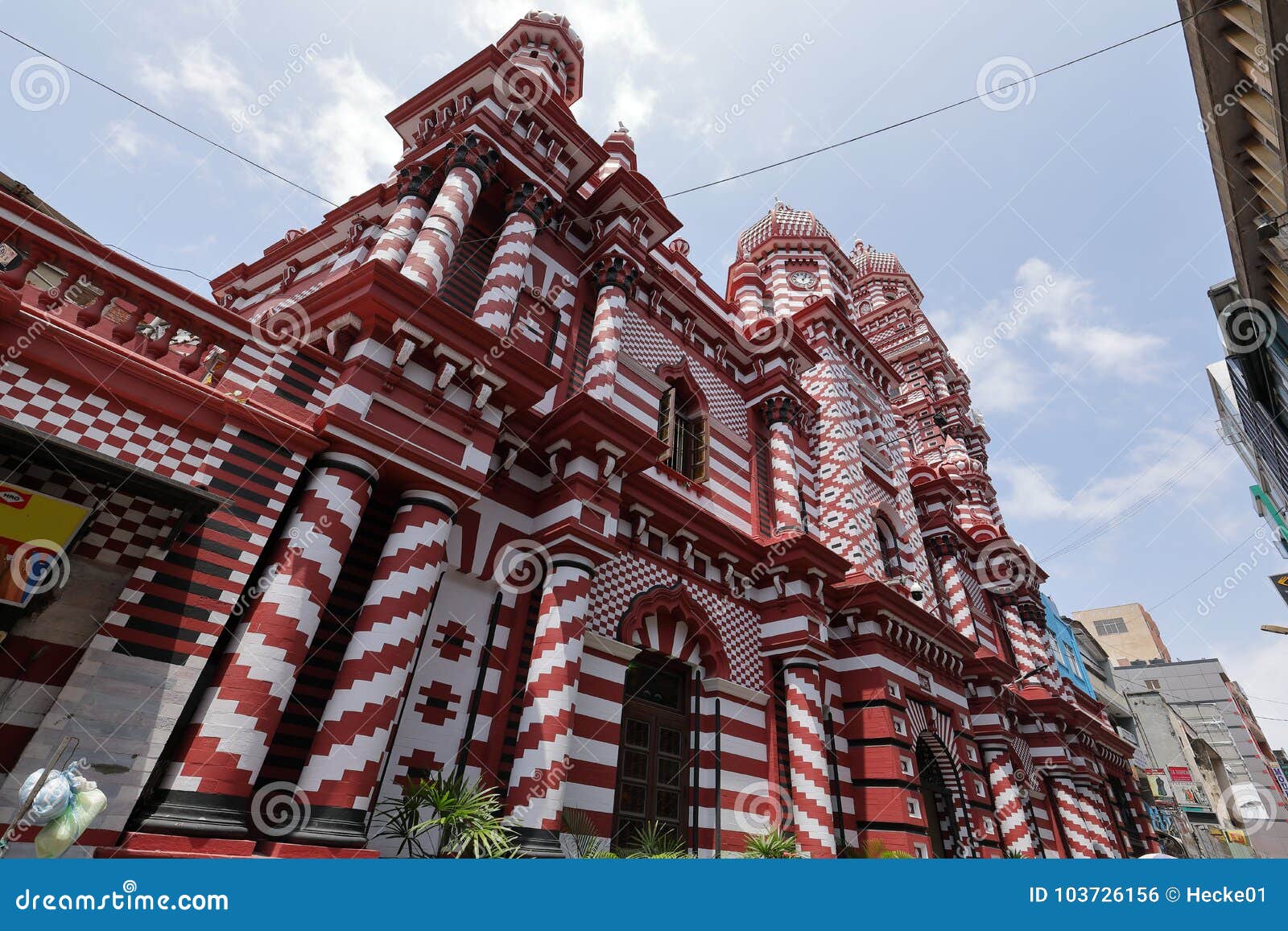 Red Mosque of Colombo in Sri Lanka Stock Photo - Image of islam, mosque ...