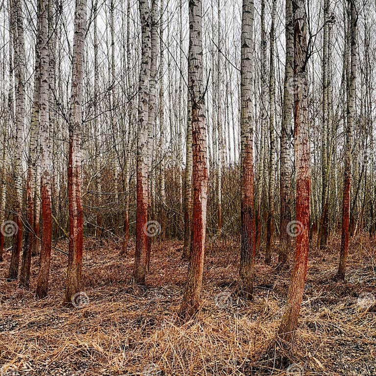 Red Moss on Trees Close To Danube River Stock Image - Image of close ...